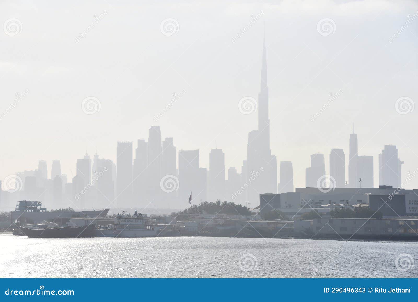 View from the Viewing Point at Dubai Creek Harbour in the UAE Stock ...