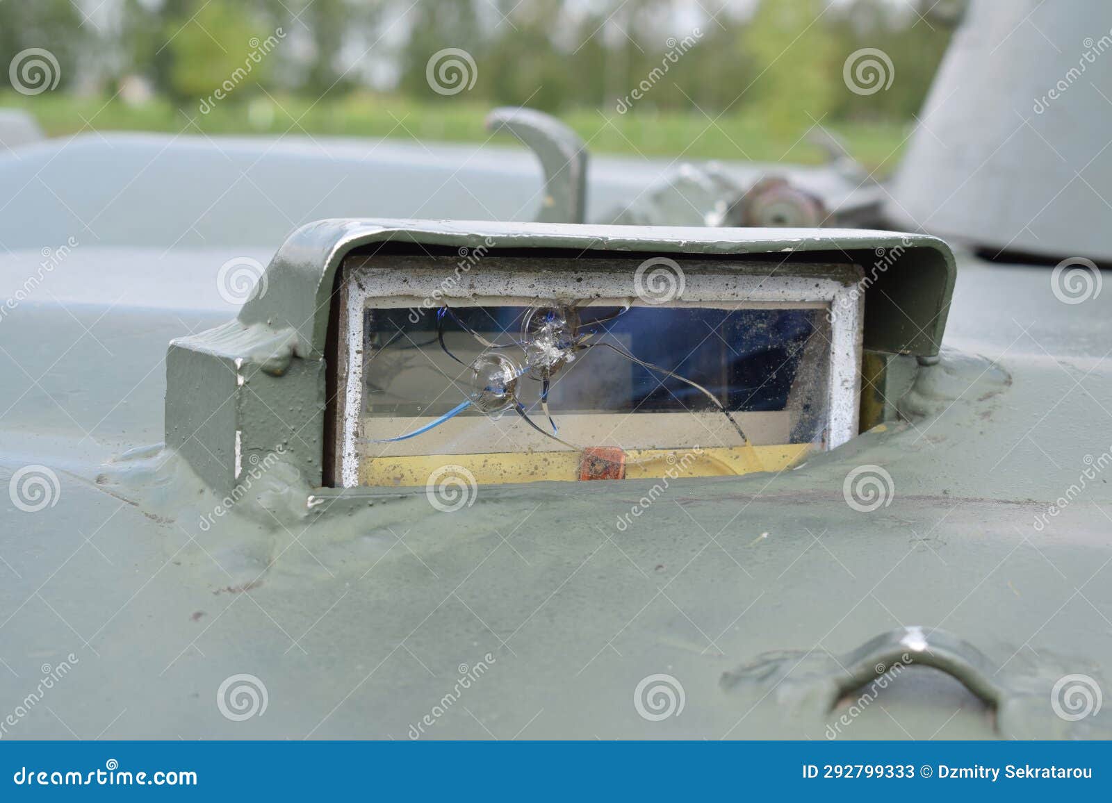 View of the Viewing Window of the Hatch of a Modern Tank Stock Image ...