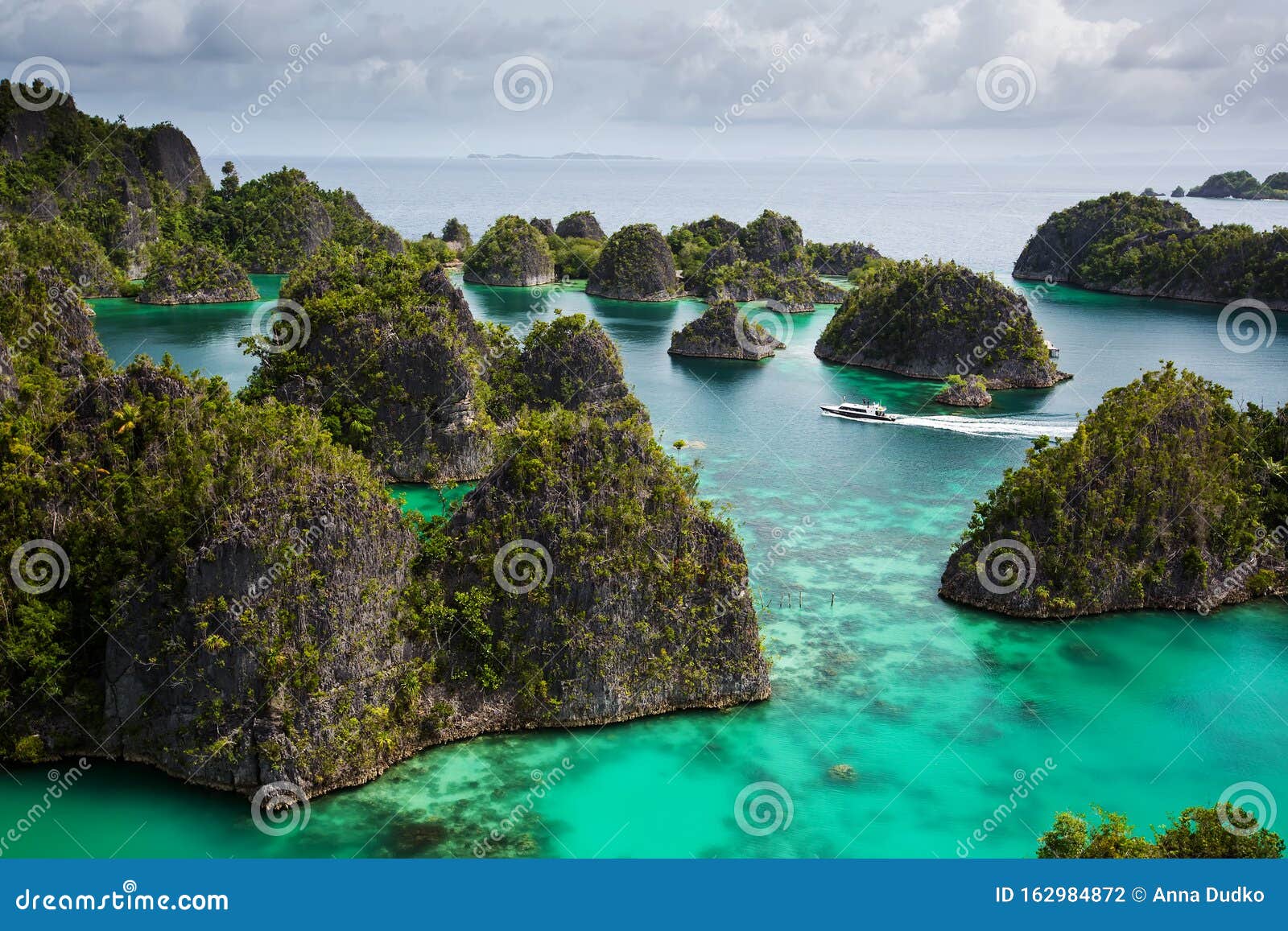 View from the Top of the Cliff at Remote Archipelago Pulau Wayag, Raja ...