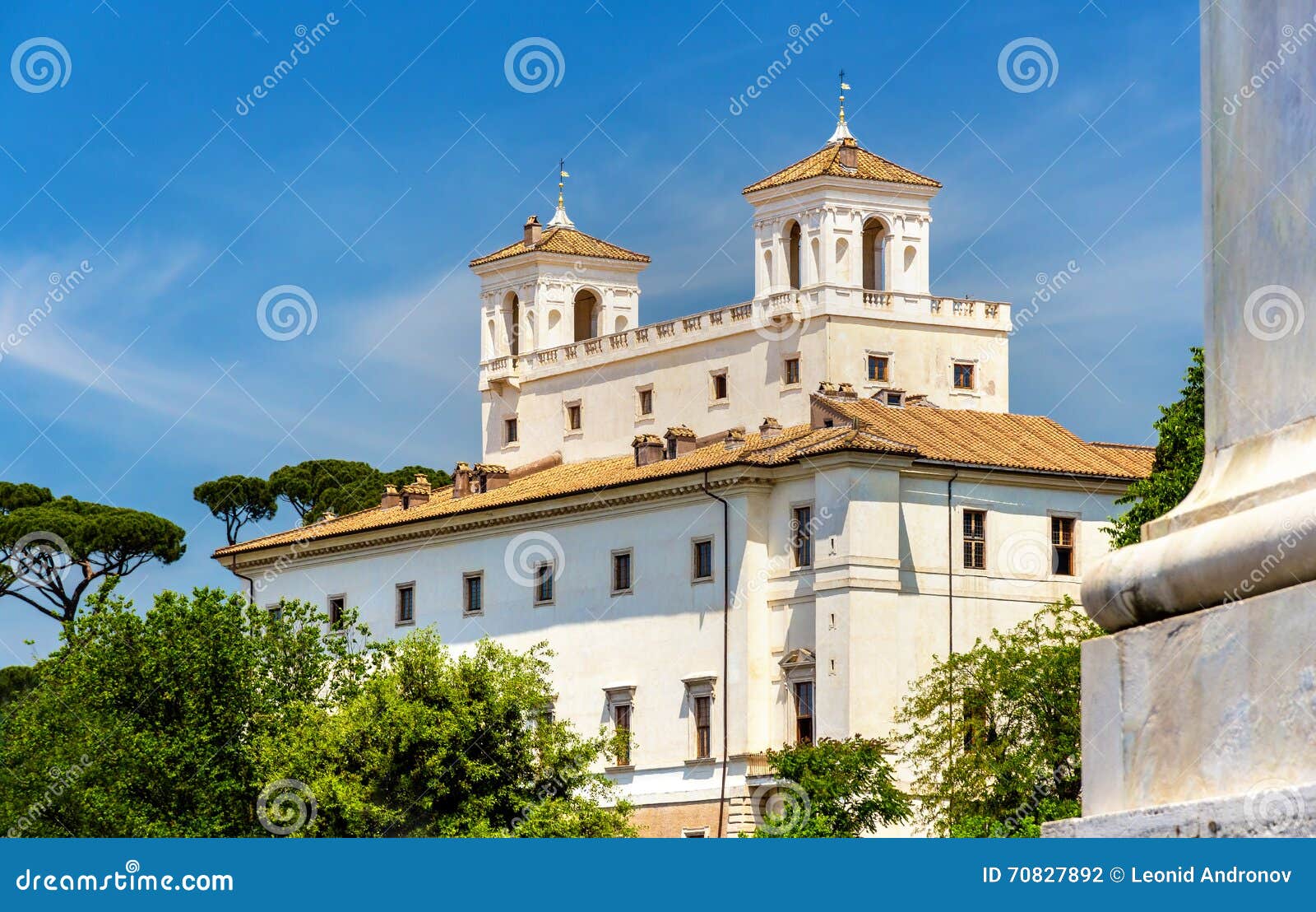 View of the Villa Medici in Rome Stock Photo - Image of complex, hill ...