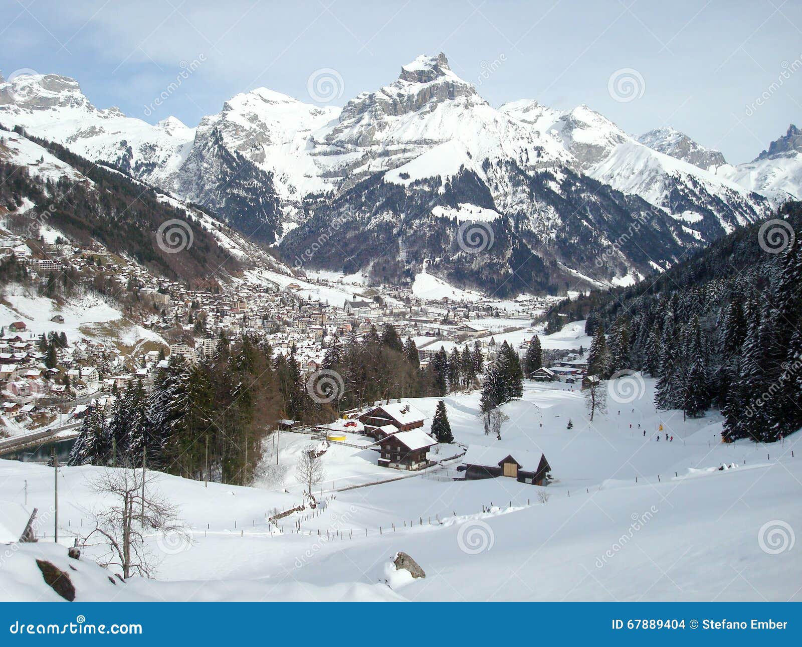 View on the Village of Engelberg Stock Photo - Image of swiss ...