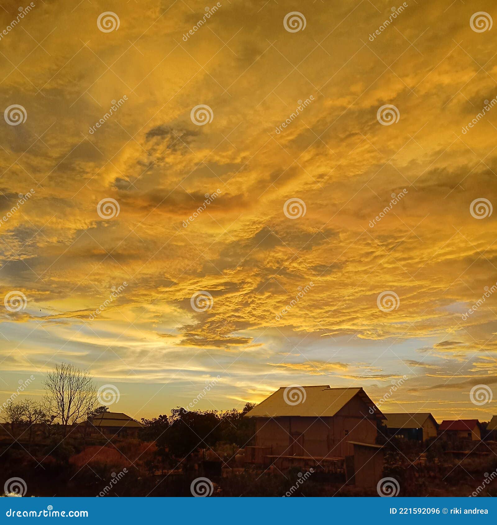 The View of a Village in the Evening Stock Photo - Image of kalimantan ...