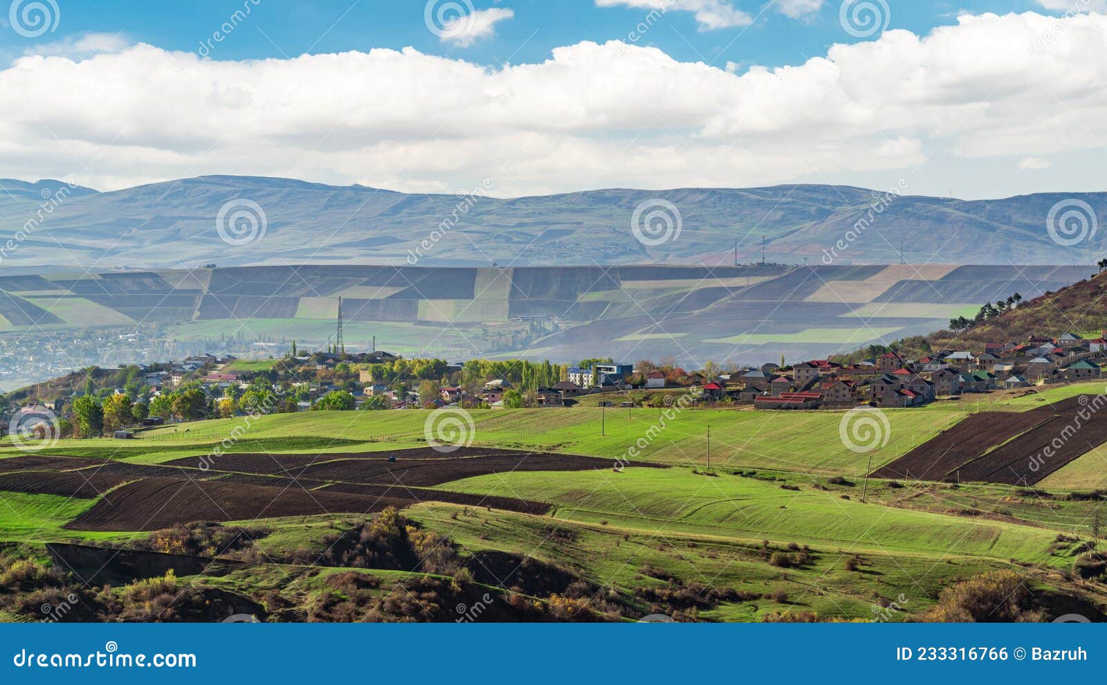 View of Village at the Foothills Stock Photo - Image of architecture ...