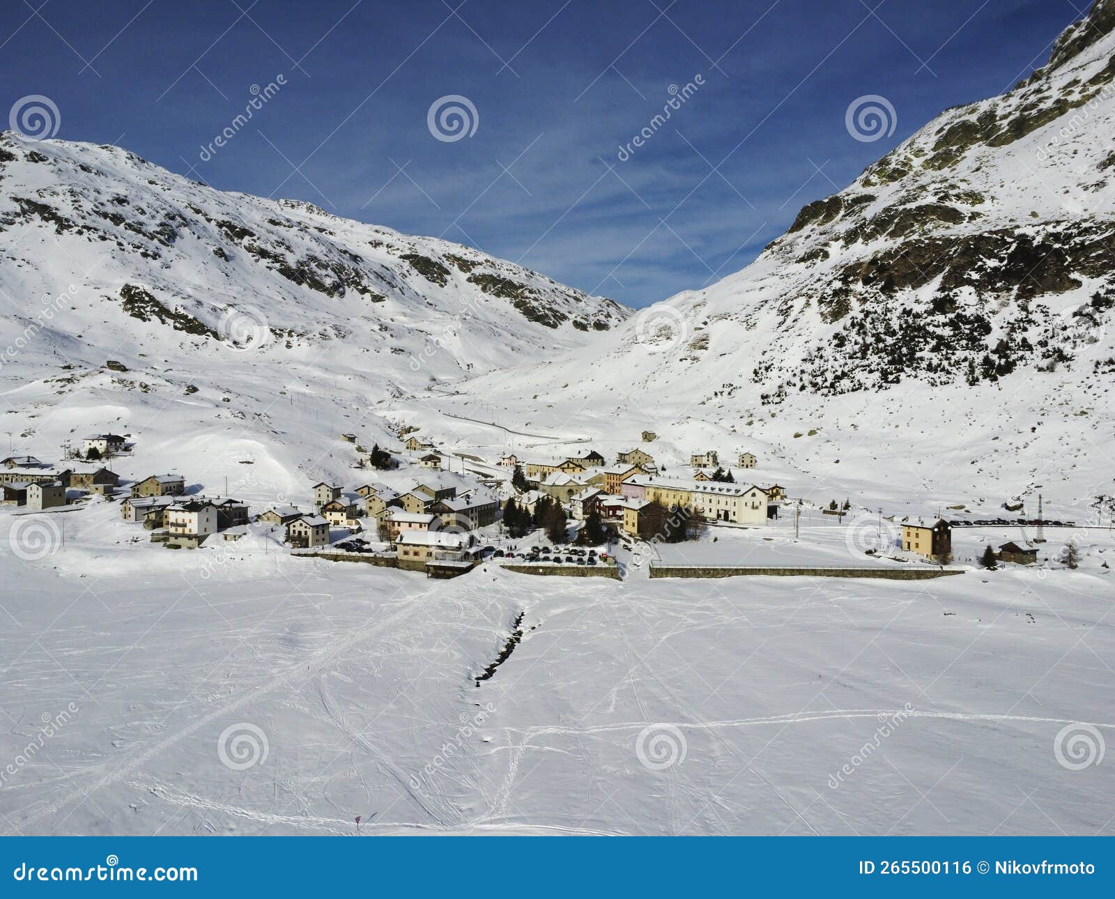 View of the Village of Montespluga in the Italian Alps Stock Photo ...