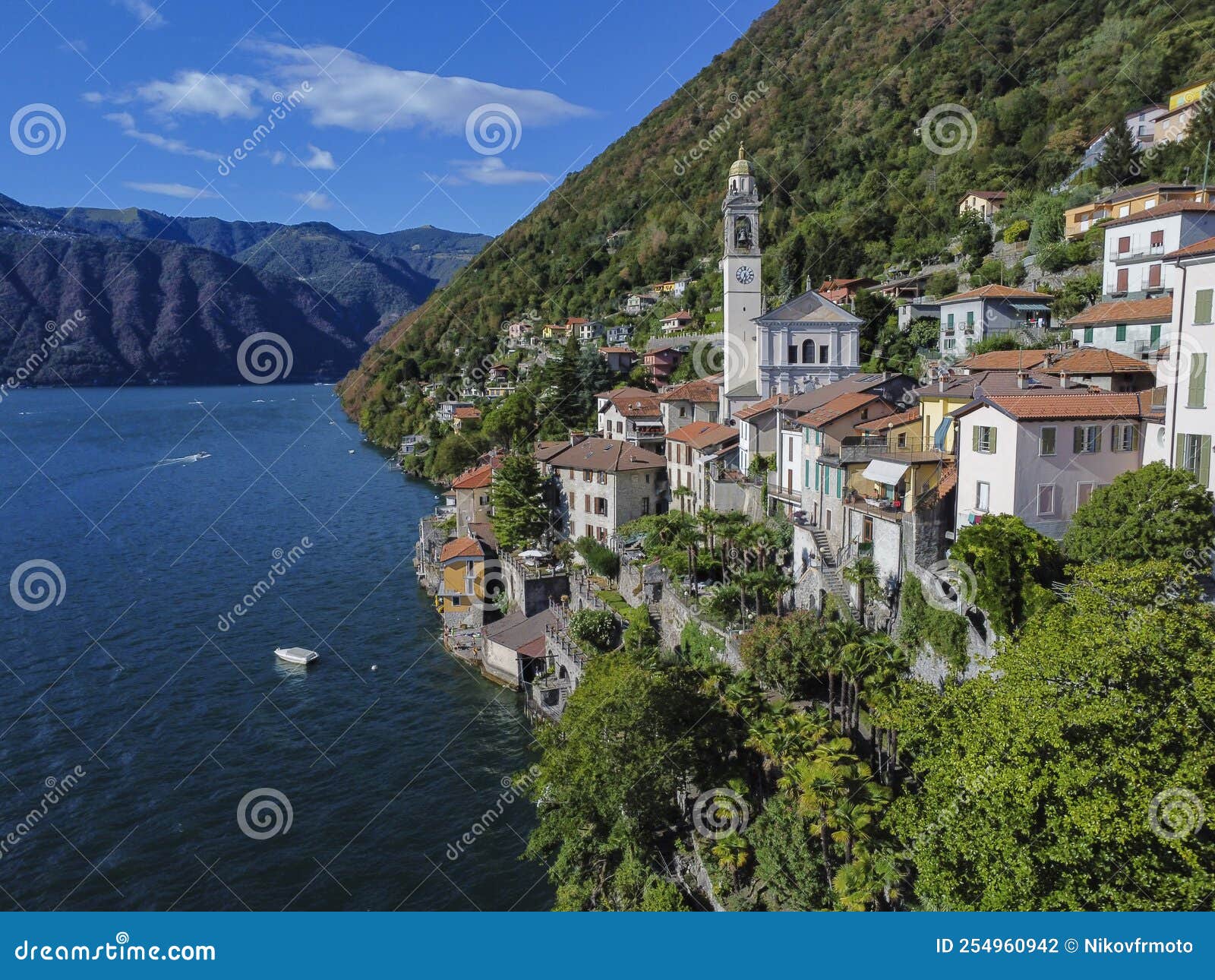 View of the Village of Nesso on Lake Como Stock Photo - Image of ...