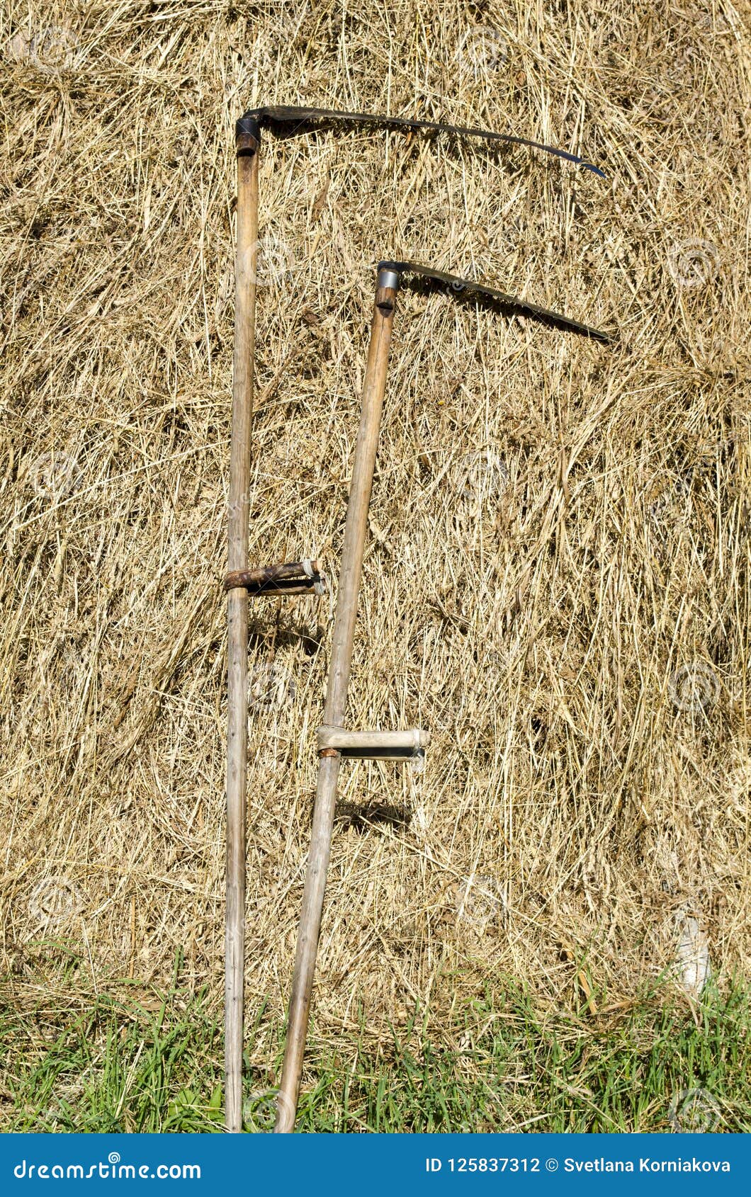 Village Tool Scythe Stack Background Stock Photo | CartoonDealer.com ...