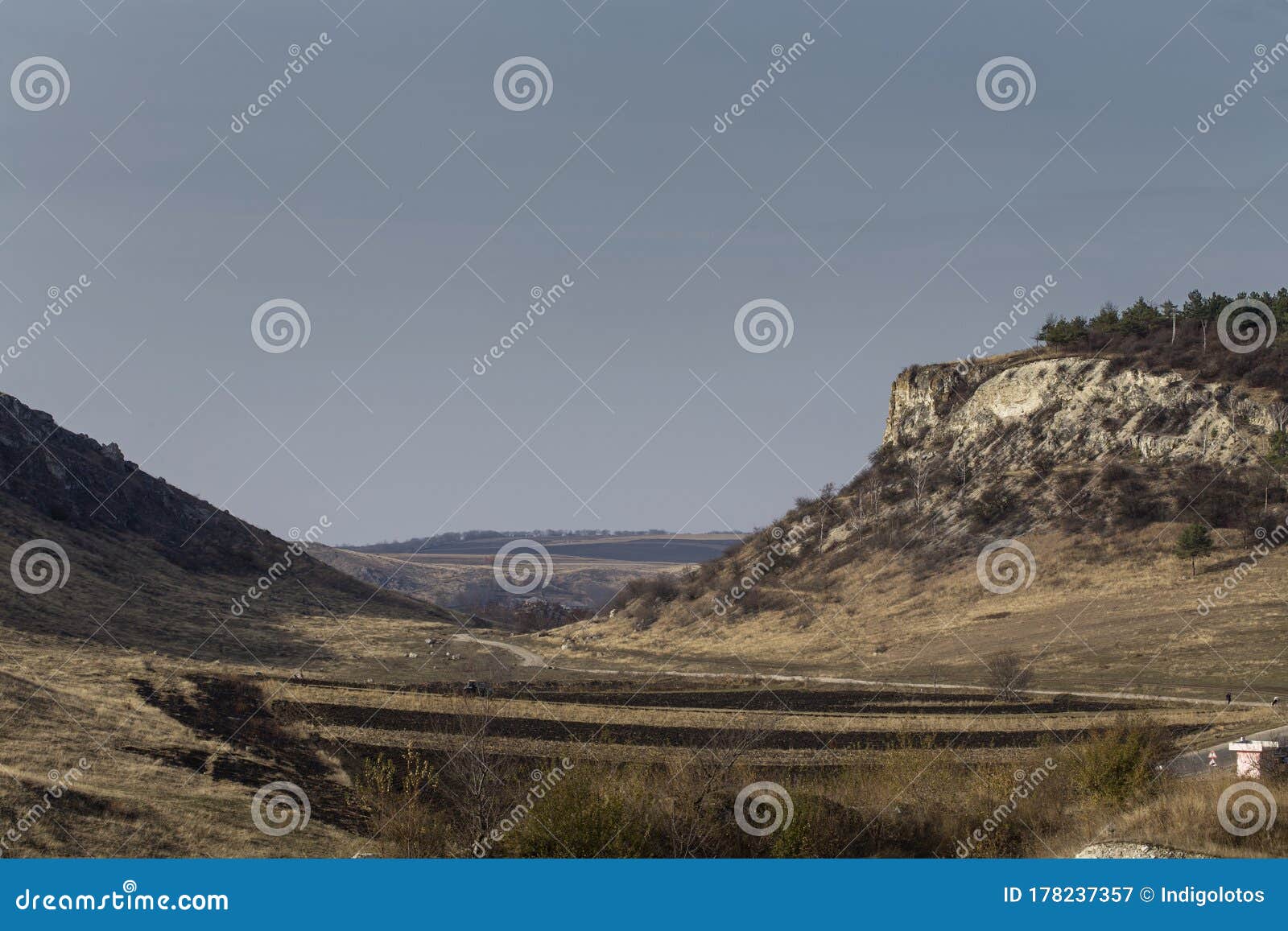 View of a Village in the Valley. that Village Located between Two Hills ...