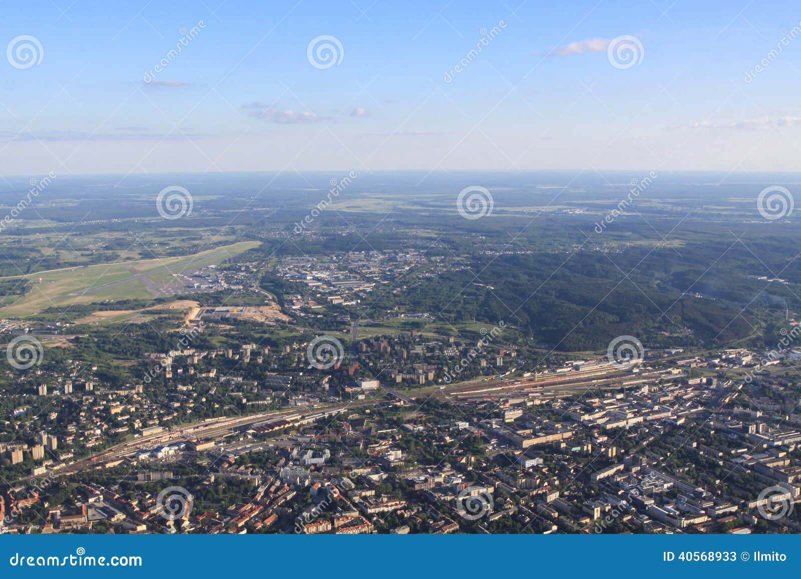 View of Vilnius from Birds Eye Stock Image - Image of historic, green ...