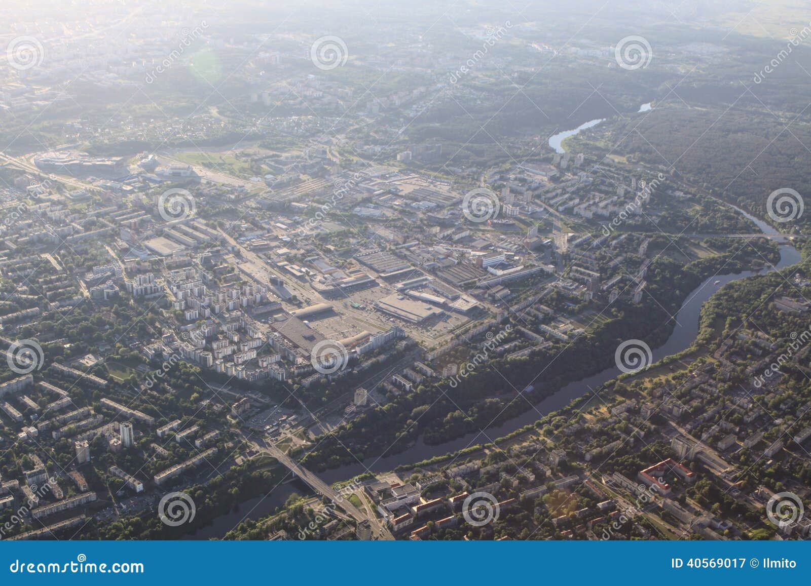 View of Vilnius from Birds Eye Stock Image - Image of hill, church ...