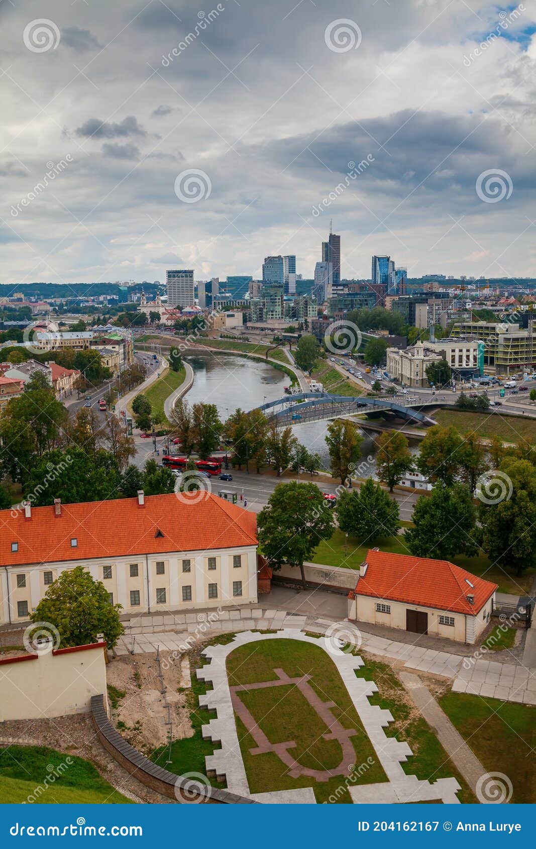 View of Vilnius downtown stock image. Image of houses - 204162167