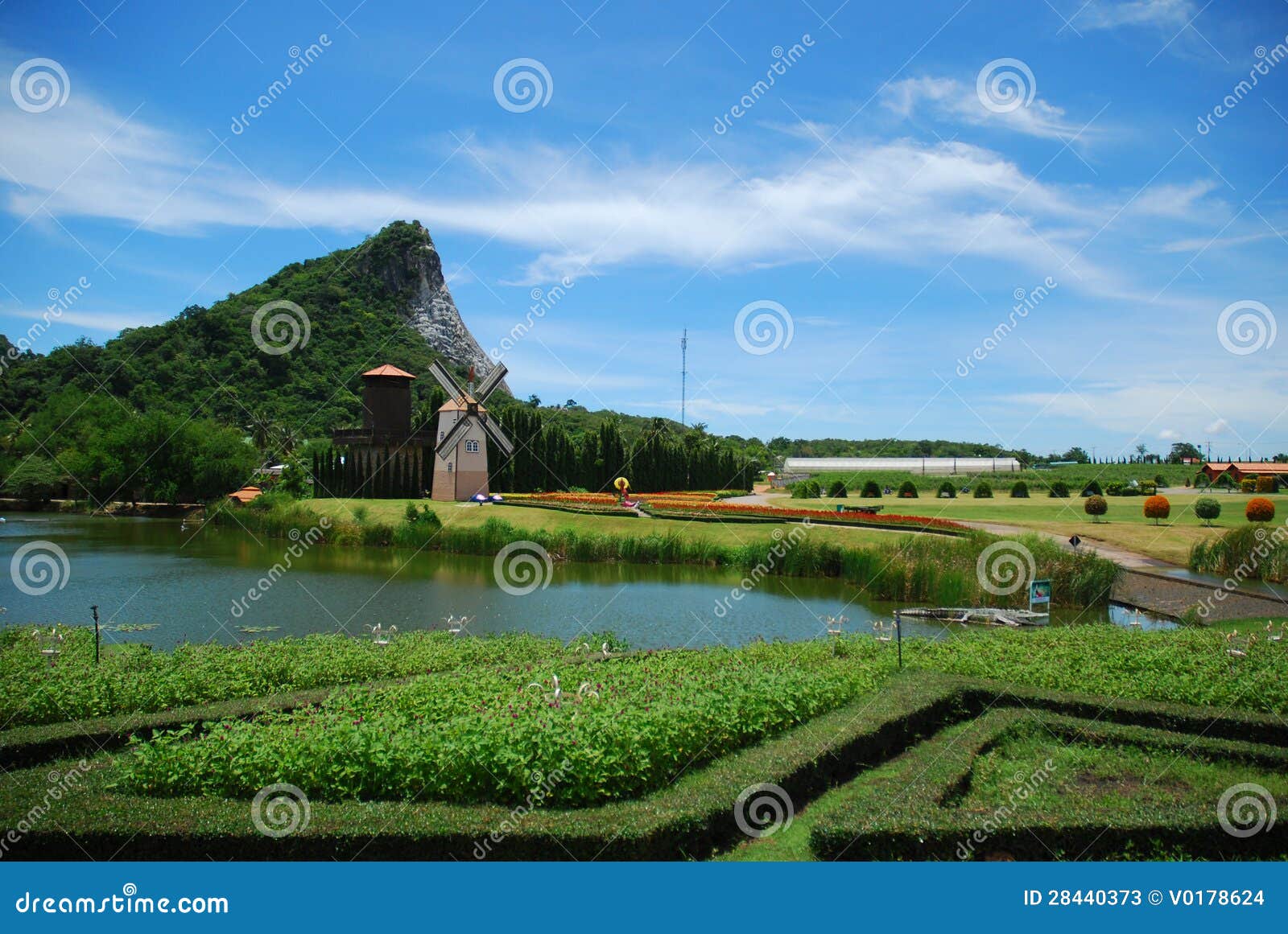 View of vivid stock image. Image of turbine, field, lagoon - 28440373