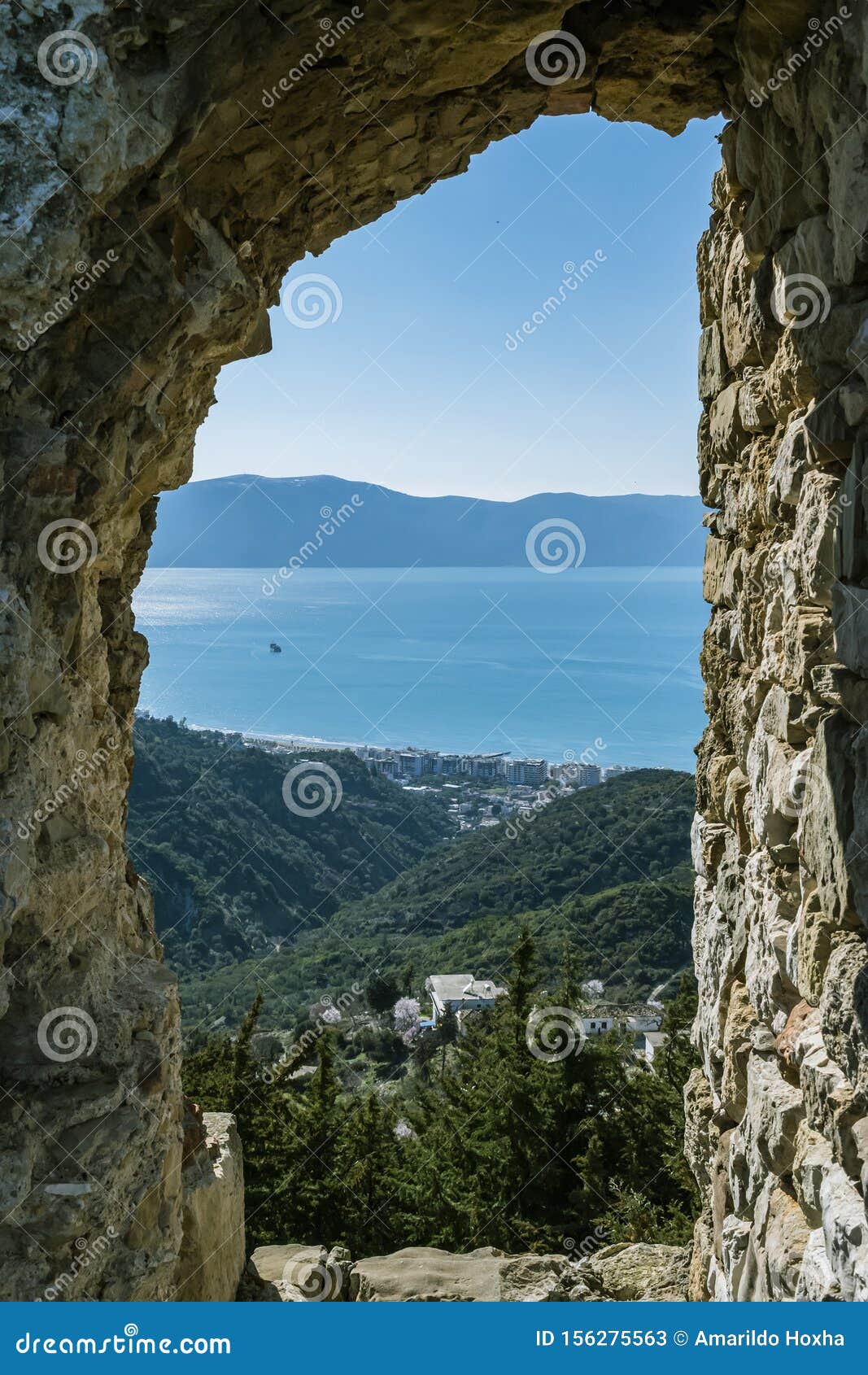 View of Vlora Shore and Karaburun Bay Stock Image - Image of view ...