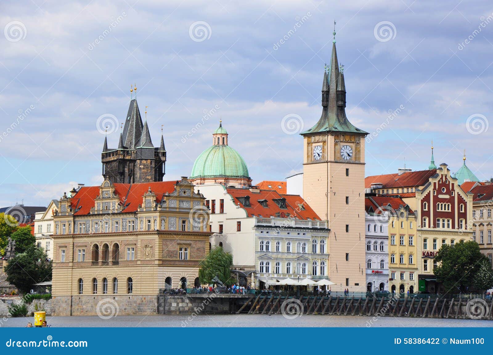 View of Vltava River in Prague Editorial Photography - Image of ...
