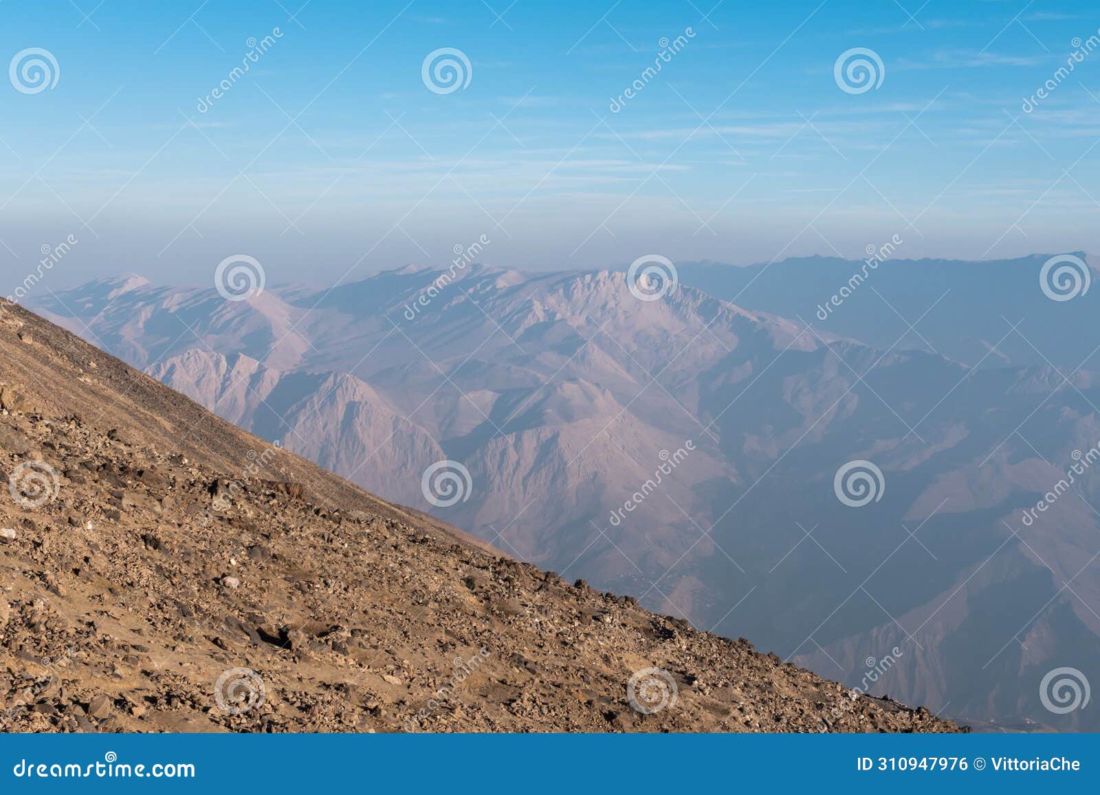 View from Volcano Damavand in Elbrus Mountain Range, Iran. Stock Photo ...