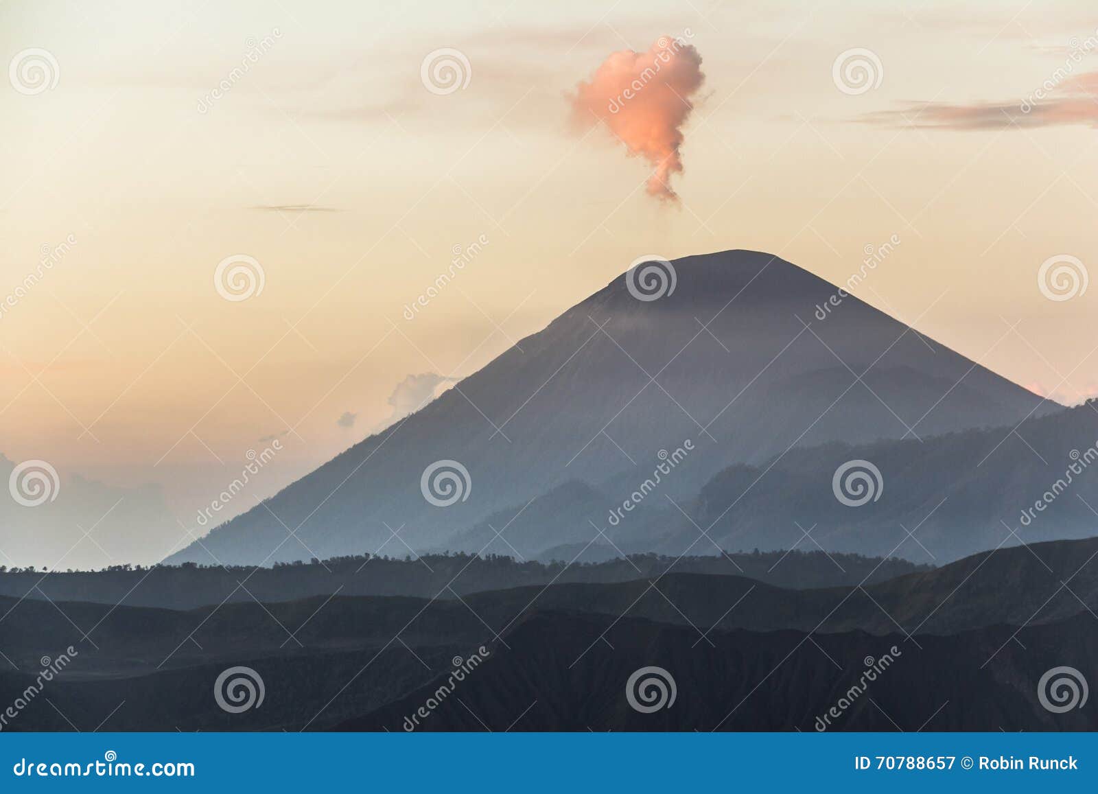 View on Volcano in Java, Indonesia at Sunrise Stock Image - Image of ...