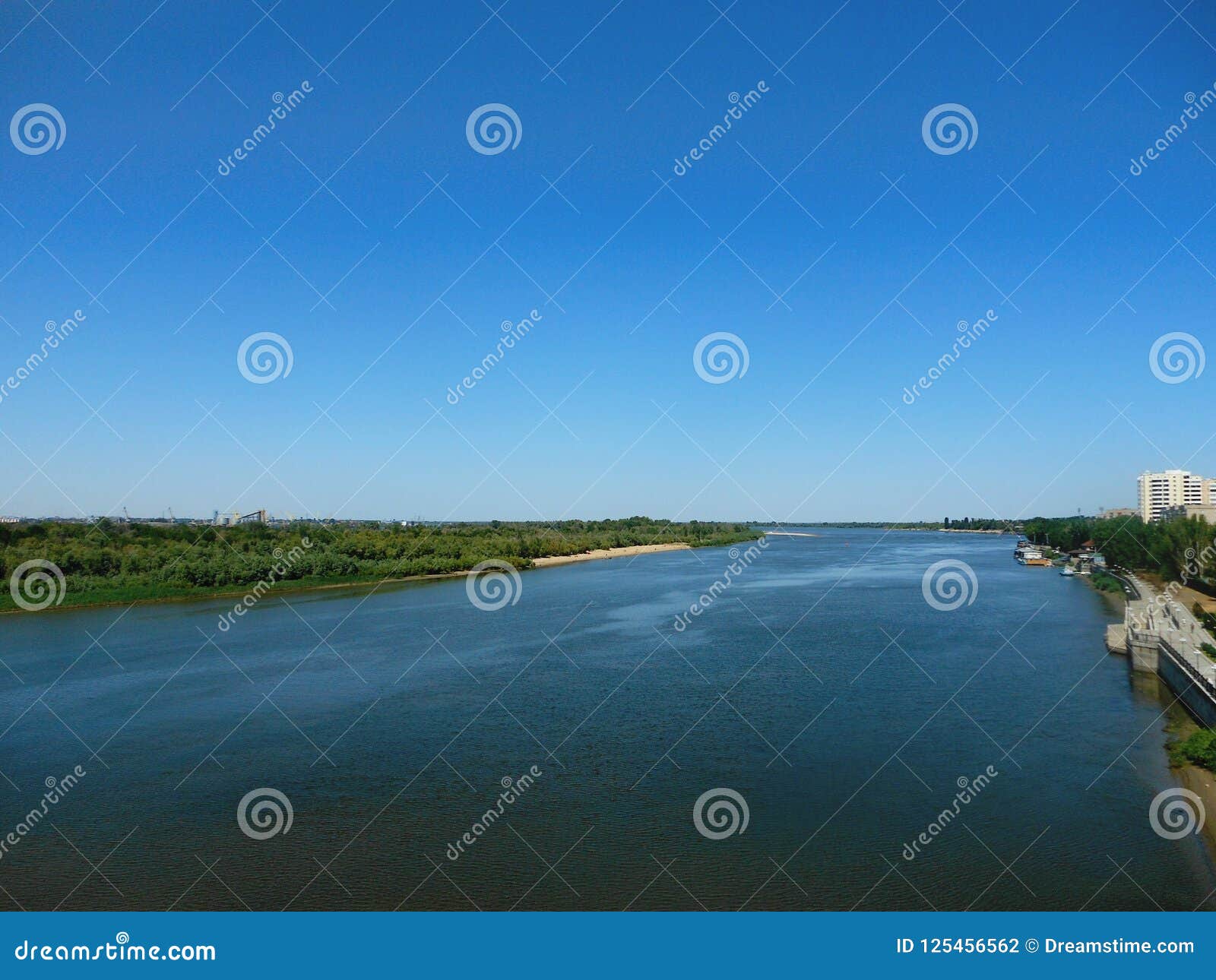 View on the Volga River, Russian Federation, Astrakhan. Stock Photo ...