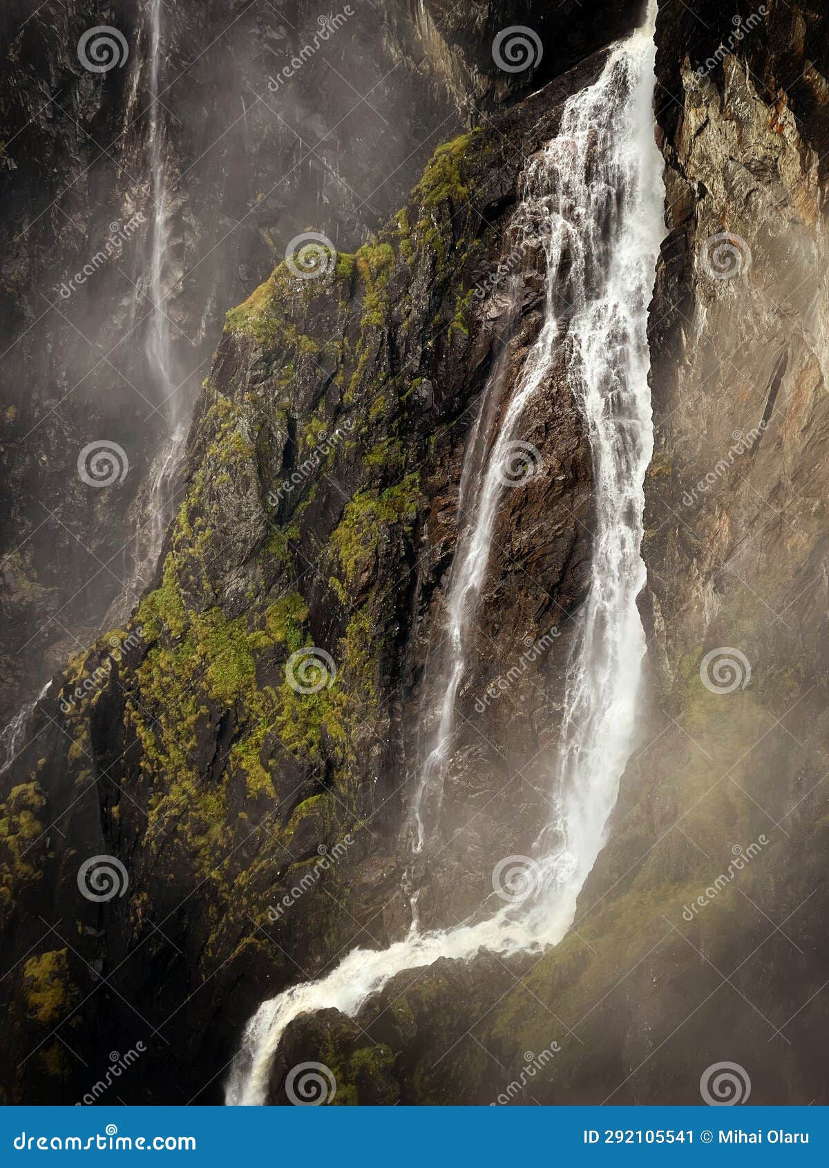 View of Voringsfossen Fall in Autumn Stock Image - Image of white ...