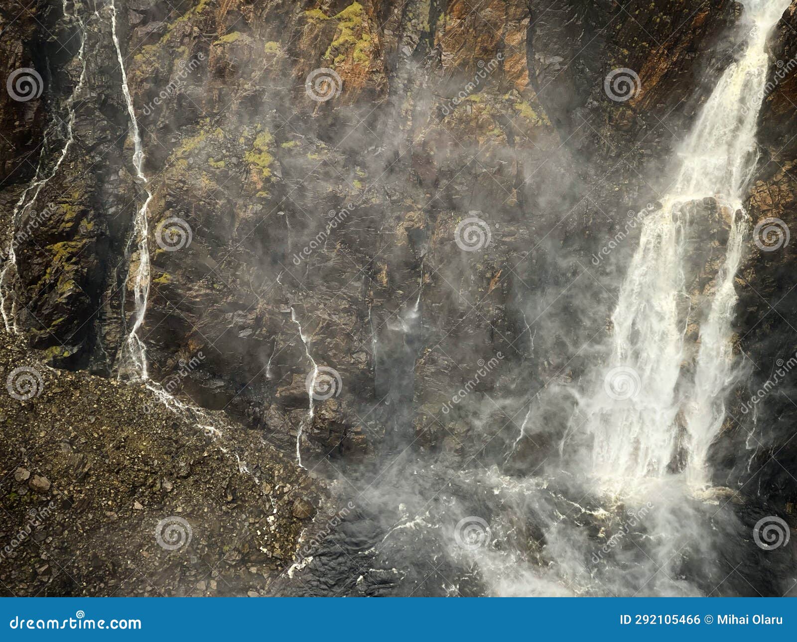 View of Voringsfossen Fall in Autumn Stock Photo - Image of yellow ...