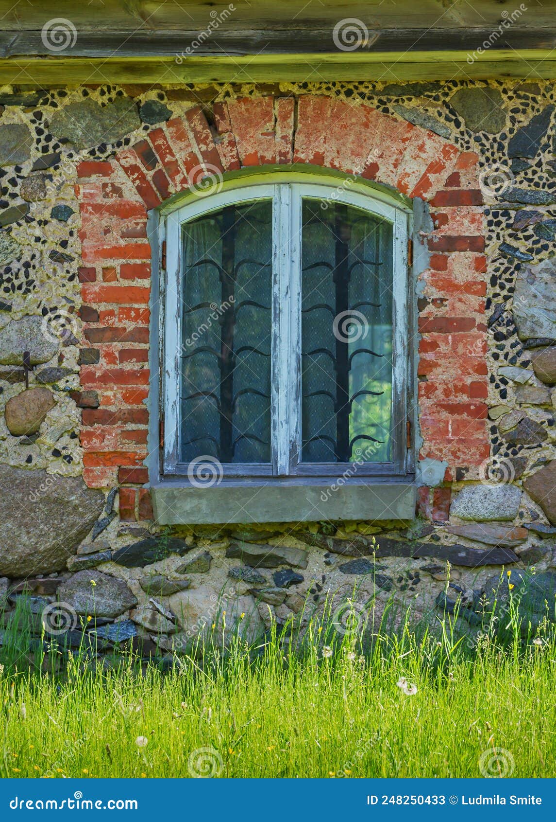 View of the Wall of a Detached Stone House Stock Image - Image of place ...