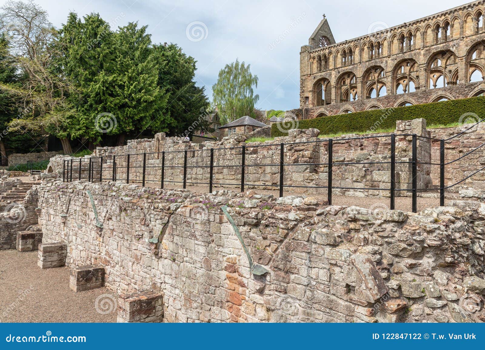 View at Ruins of Jedburgh Abbey in Scottish Borders. Stock Photo ...
