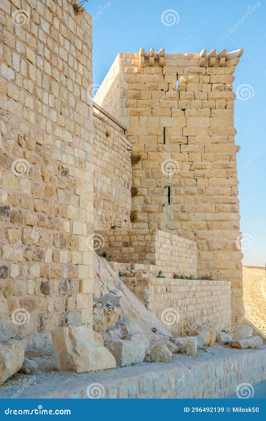 View at the Wall of Shobak Castle - Jordan Stock Image - Image of ...