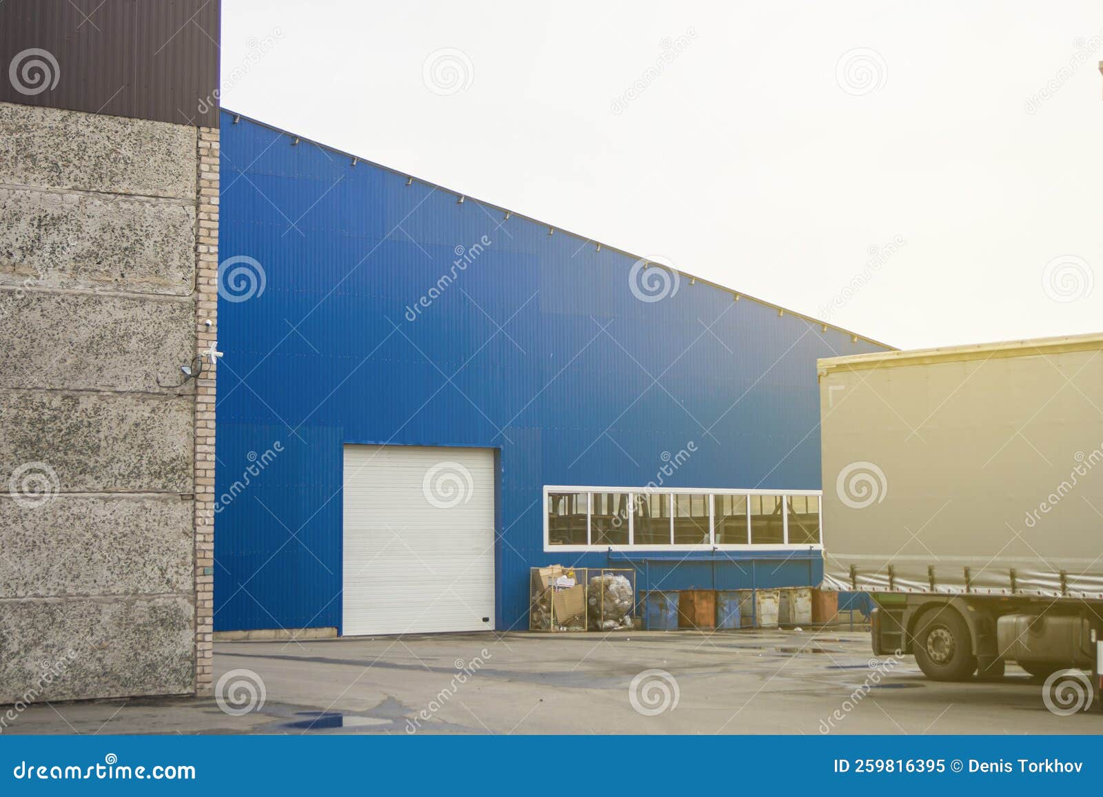 View of the Warehouse Hangars from the Outside Stock Image - Image of ...