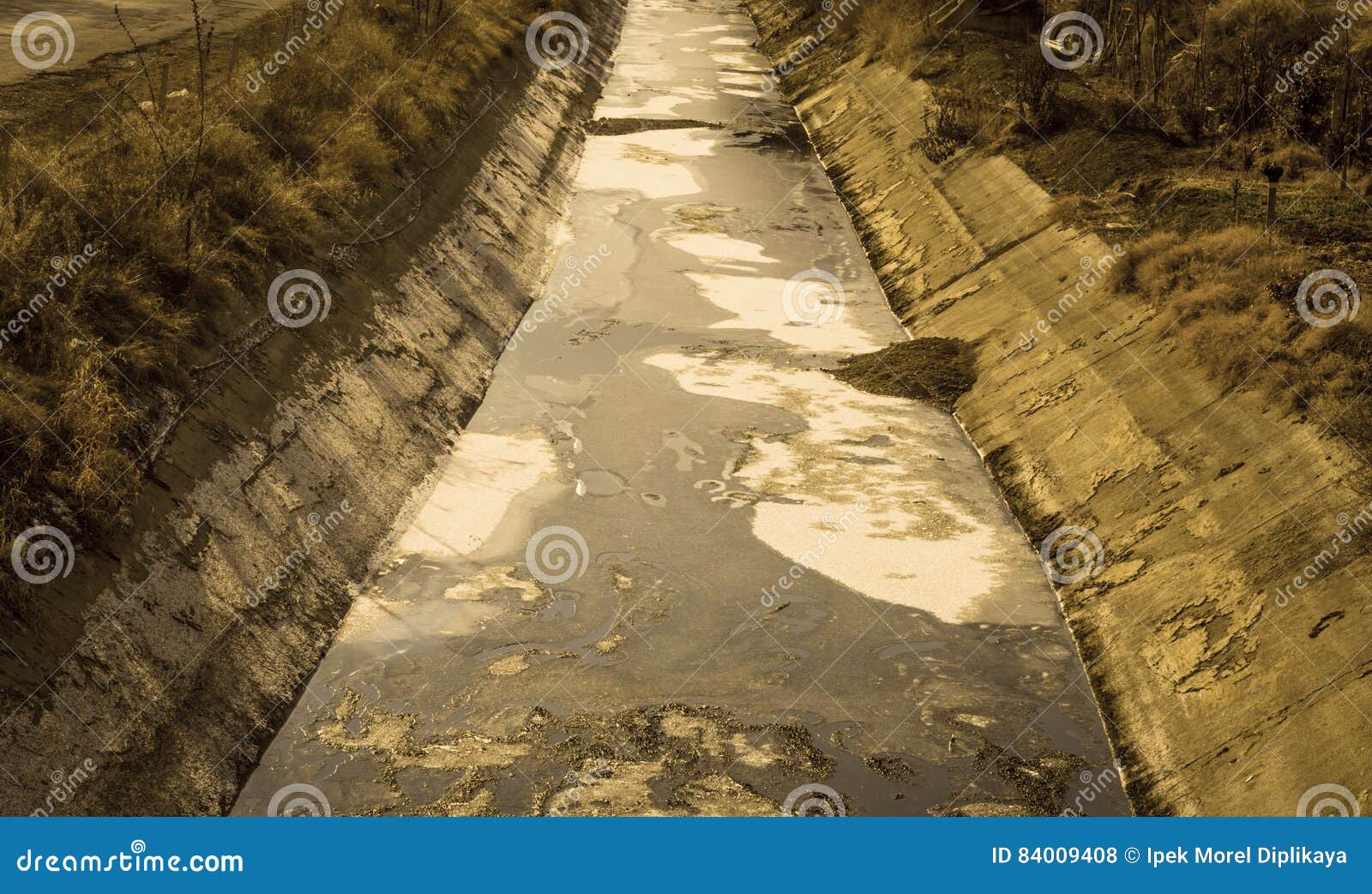 View of Wastewater, Pollution and Garbage in a Canal Stock Photo ...