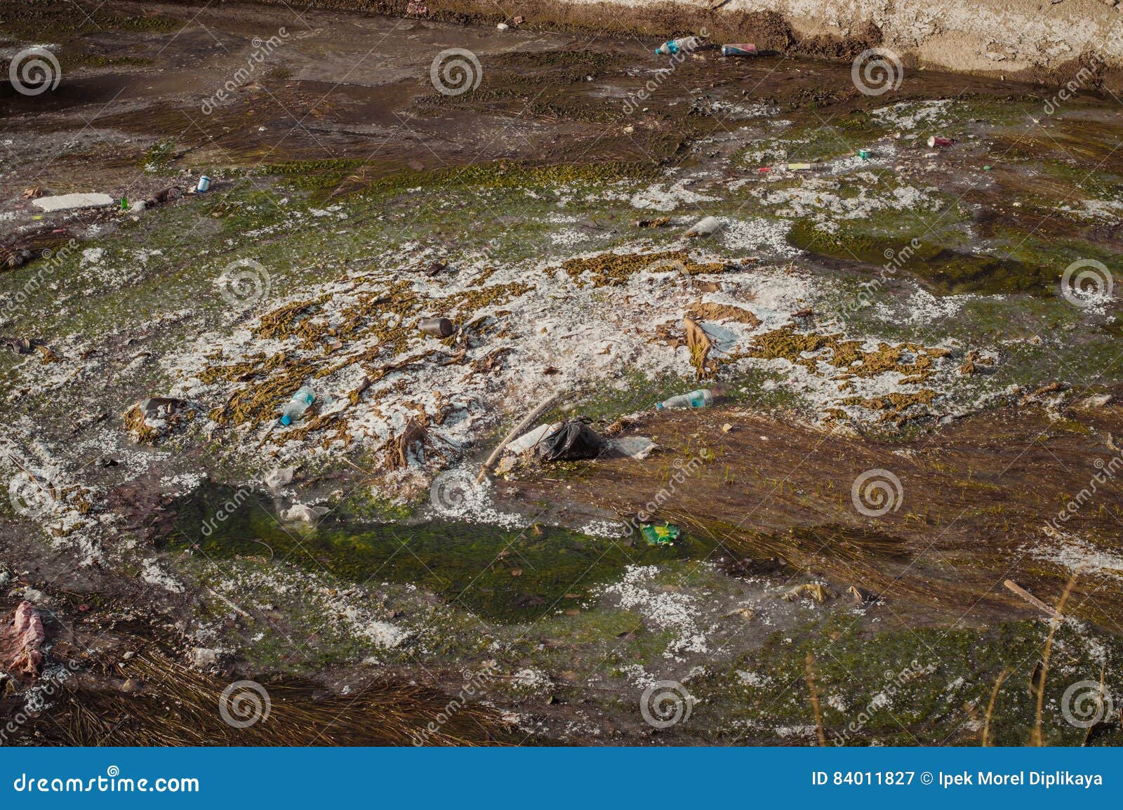View of Wastewater, Pollution and Garbage in a Canal Editorial ...