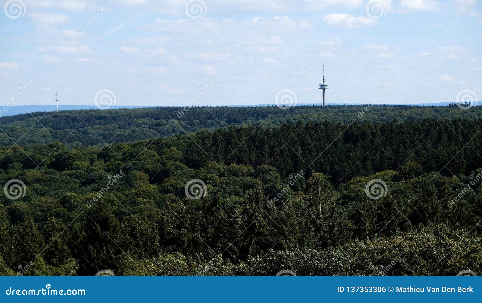 View from Watchtower at Three Border Point in Vaals the Netherlands ...