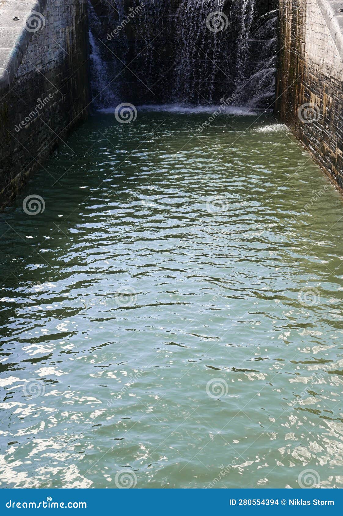 A View of Water at a Old Stone Lock Stock Photo - Image of city ...