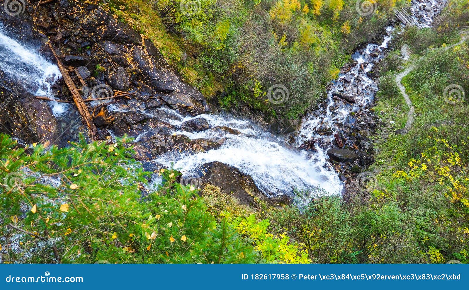 View of the Waterfall from Above. Stock Photo - Image of beautiful ...