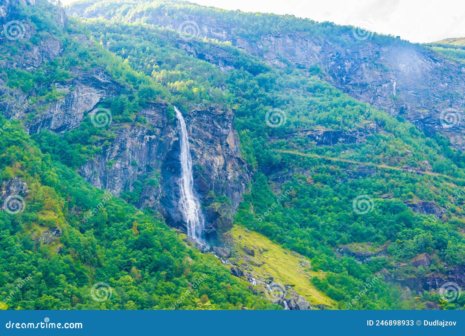 View of a Waterfall Along the Flam Railway in Norway...IMAGE Stock ...