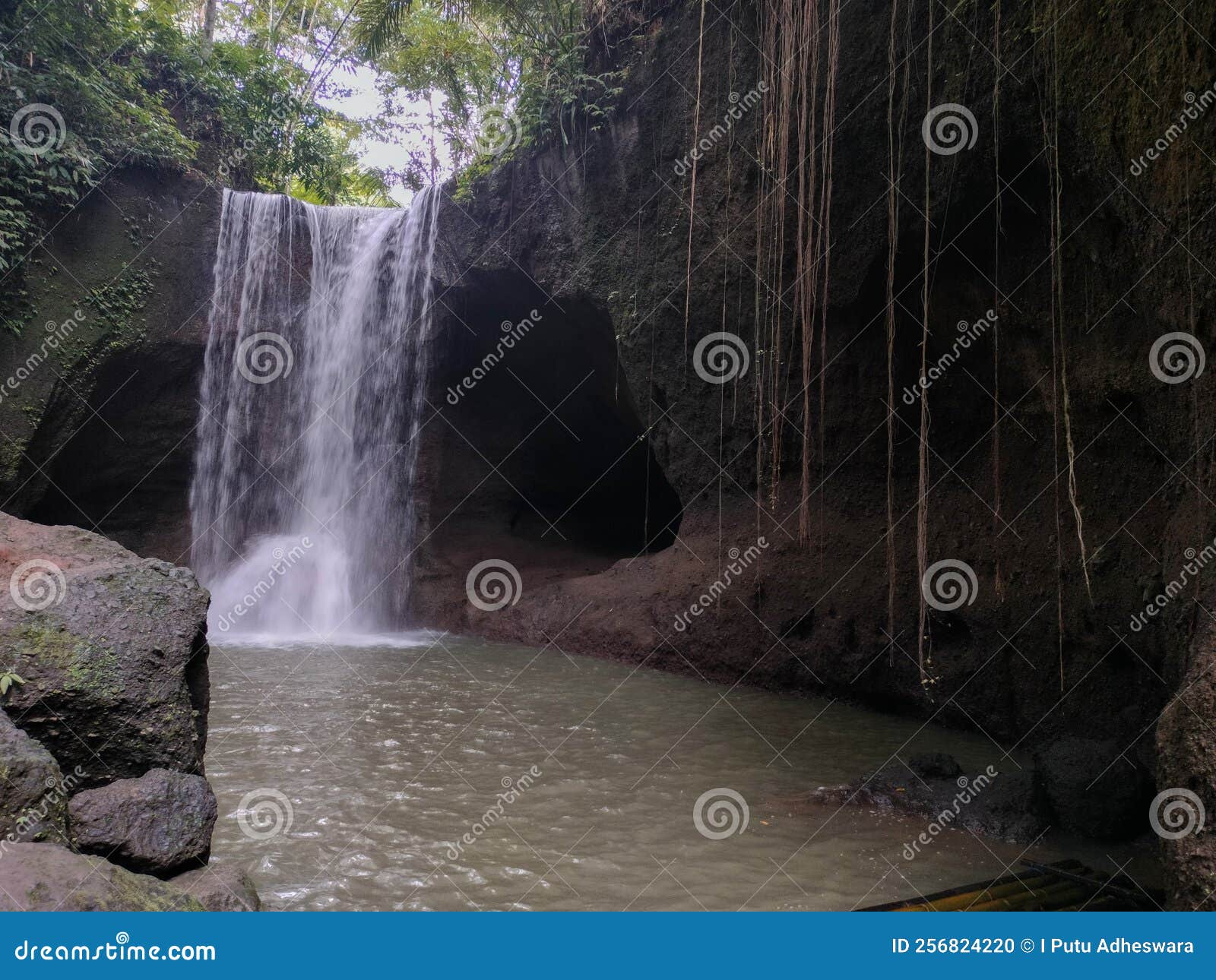 A View of a Waterfall in Bali. Stock Photo - Image of fresh, island ...