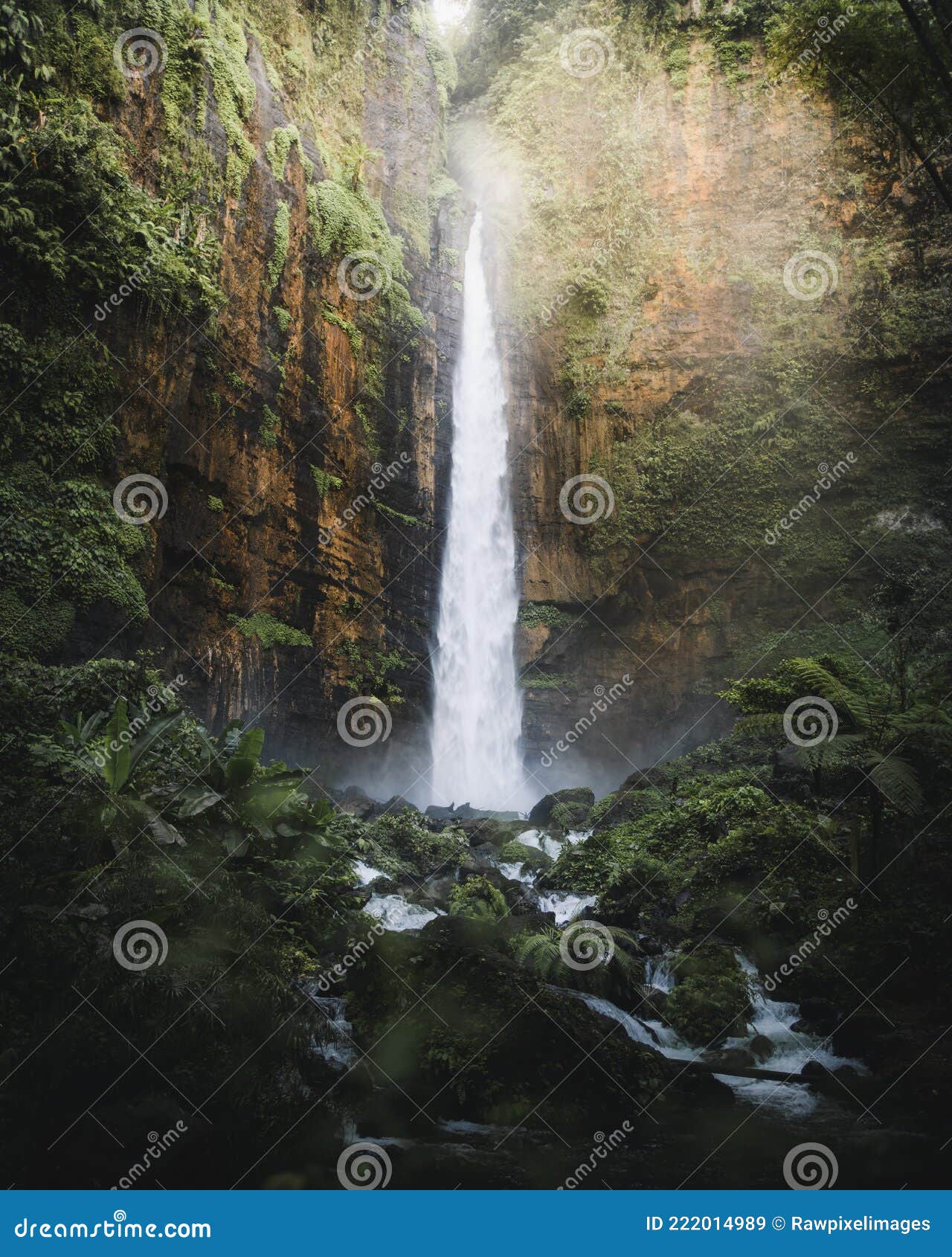 View of Waterfall in Java, Indonesia Stock Image - Image of moss ...