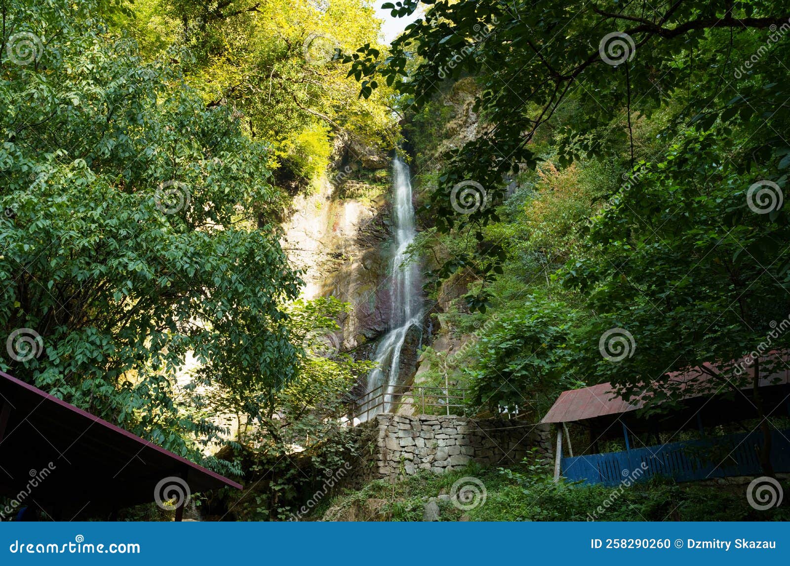 View of the Waterfall in Makhuntseti, Adjara, Georgia Stock Photo ...