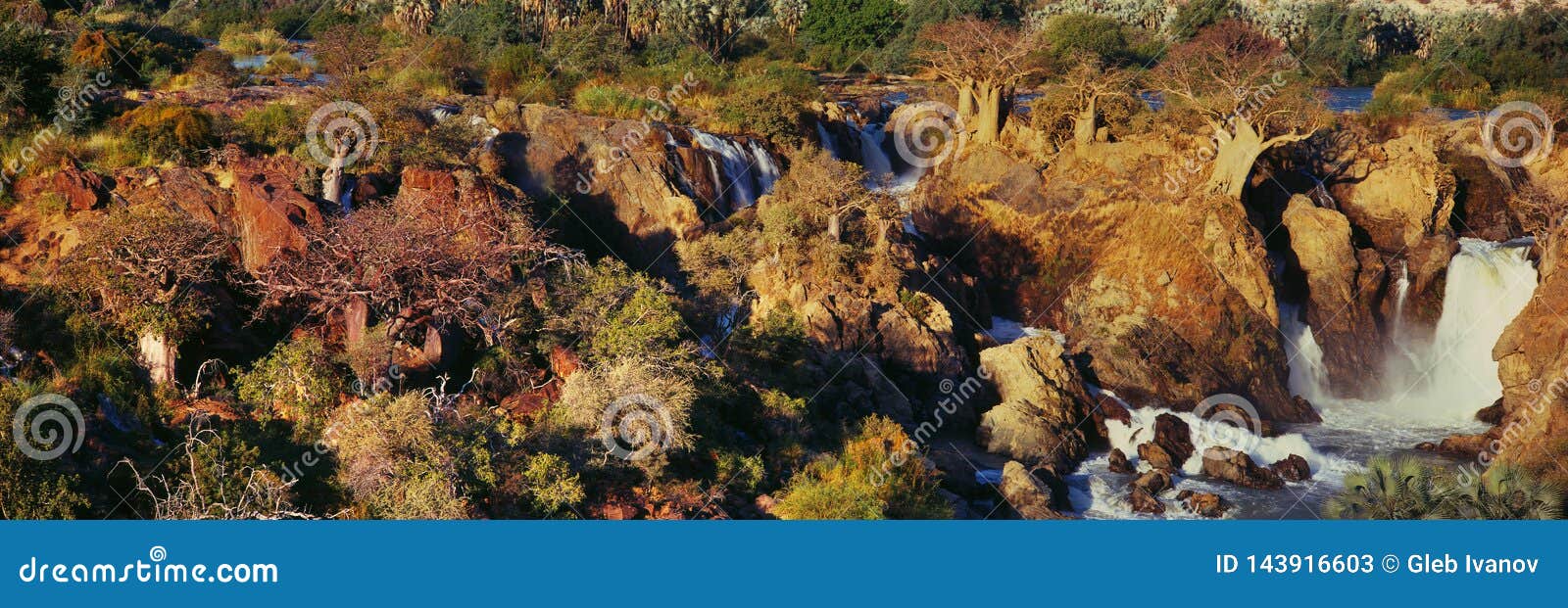 View of Waterfall in Namibia Stock Image - Image of panorama, mountains ...