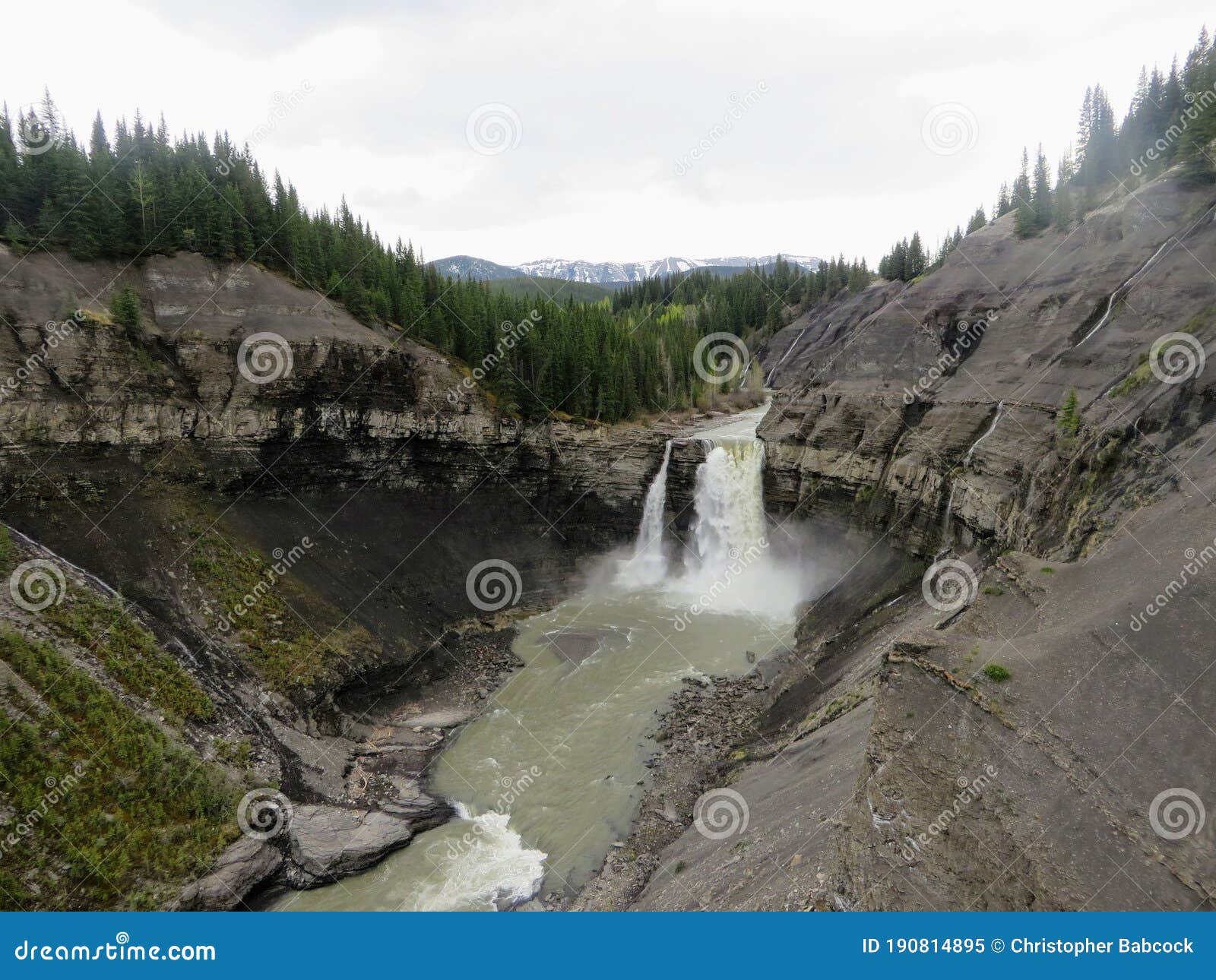 A View of the Waterfall at Ram Falls, in Ram Falls Provincial Park ...