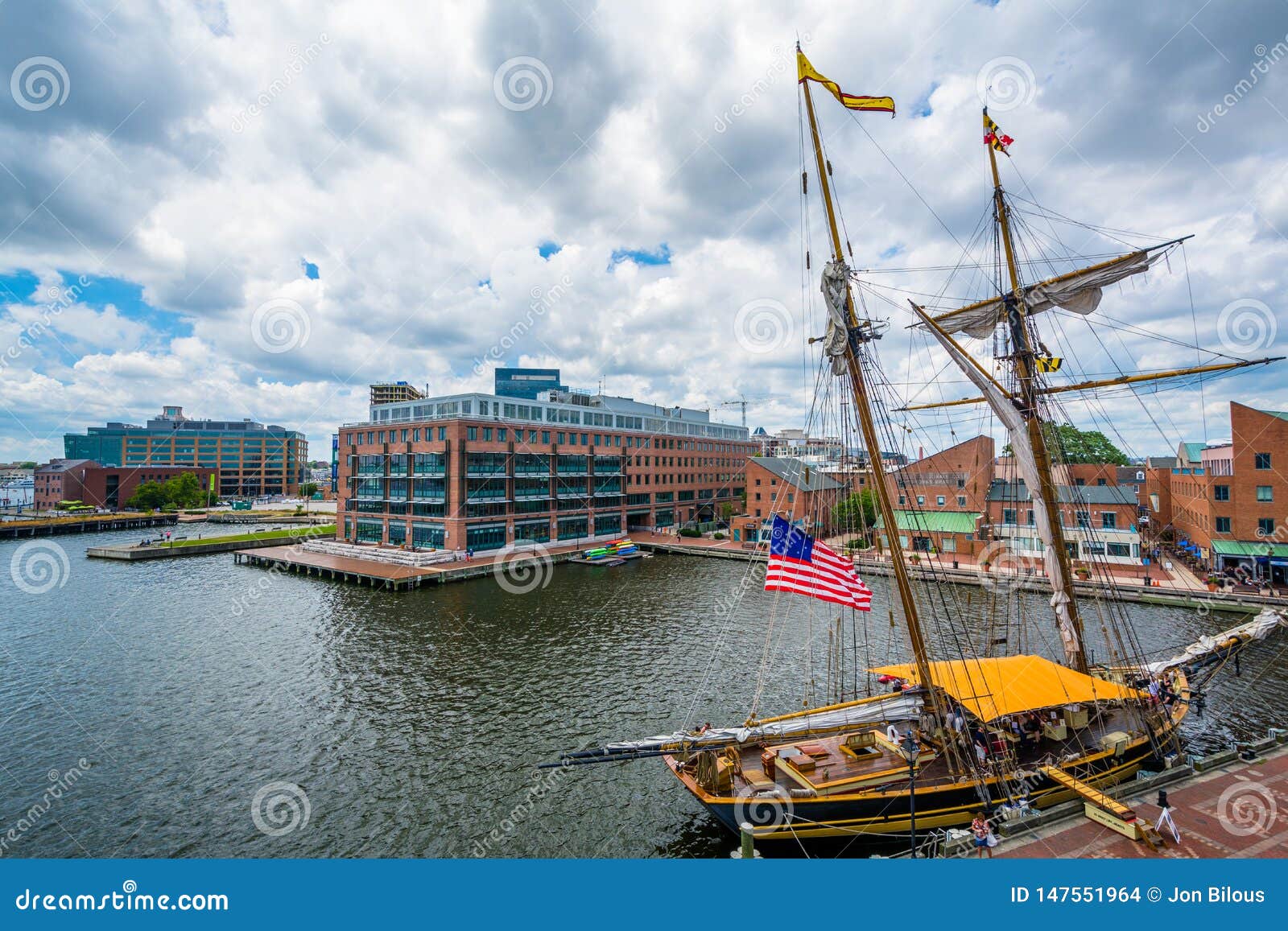 View of the Waterfront in Fells Point, Baltimore, Maryland Editorial ...