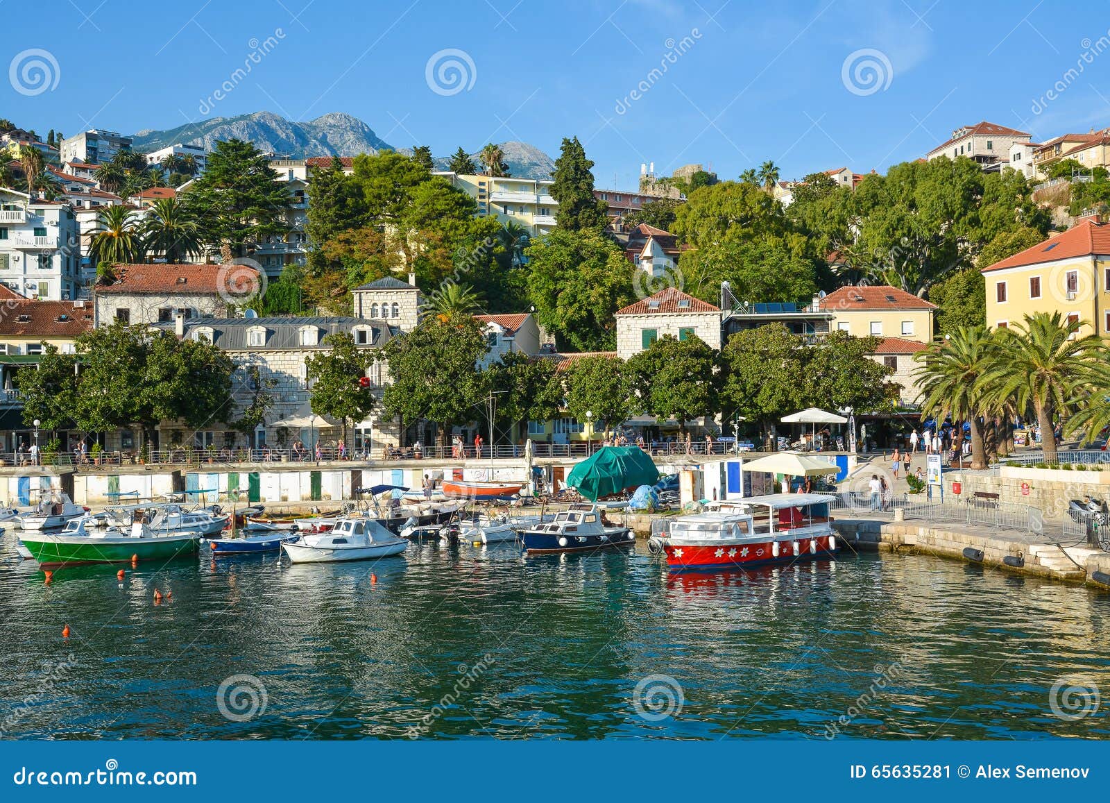 View of the Waterfront and the Port Herceg Novi Stock Image - Image of ...