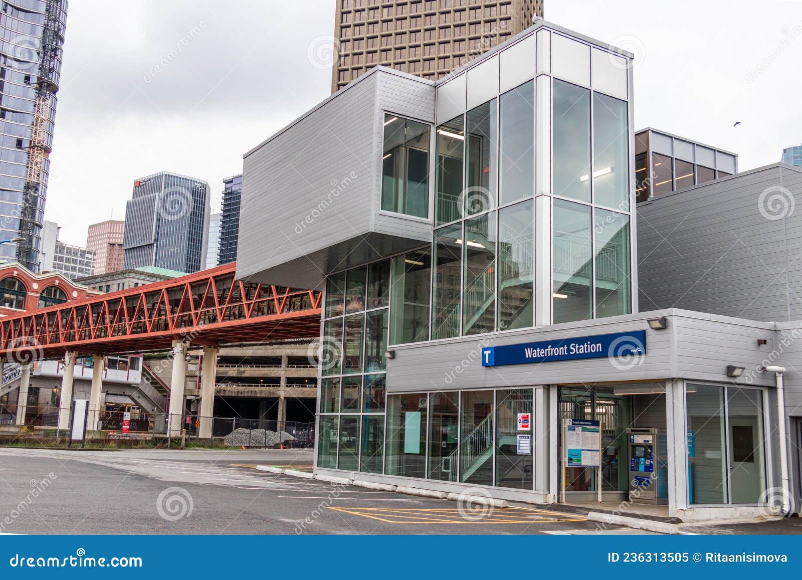 View of Waterfront Station and SeaBus Waterfront Terminal in Downtown ...