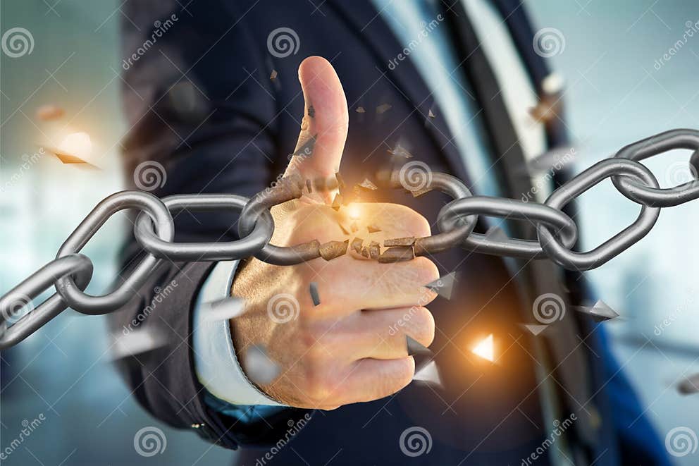 Weak Link of a Broken Chain Exploding - 3d Render Stock Photo - Image ...