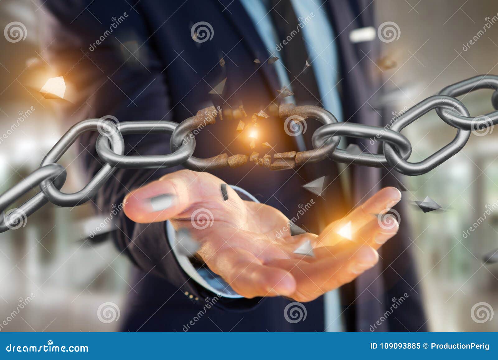 Weak Link of a Broken Chain Exploding - 3d Render Stock Image - Image ... Weak Link of a Broken Chain Exploding - 3d Render Stock Image - Image ...