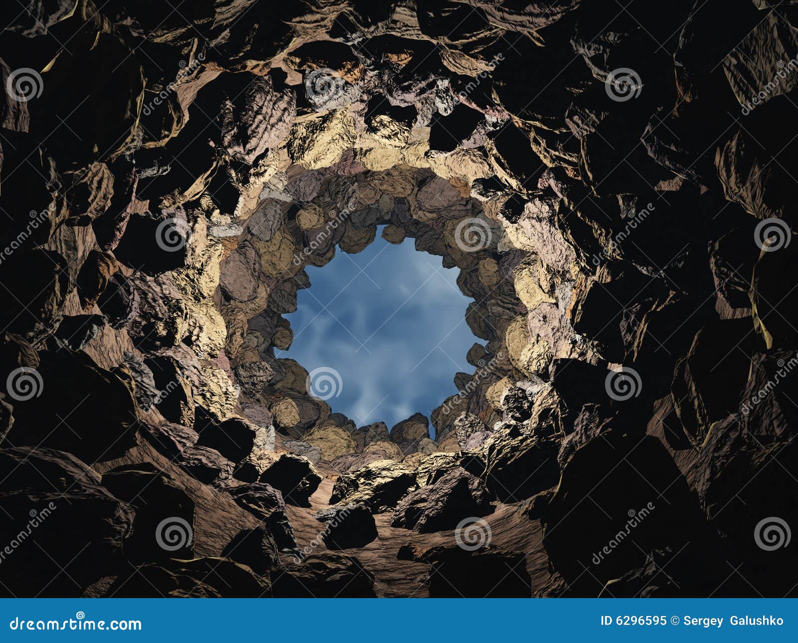 View from a well stock illustration. Illustration of tunnel - 6296595