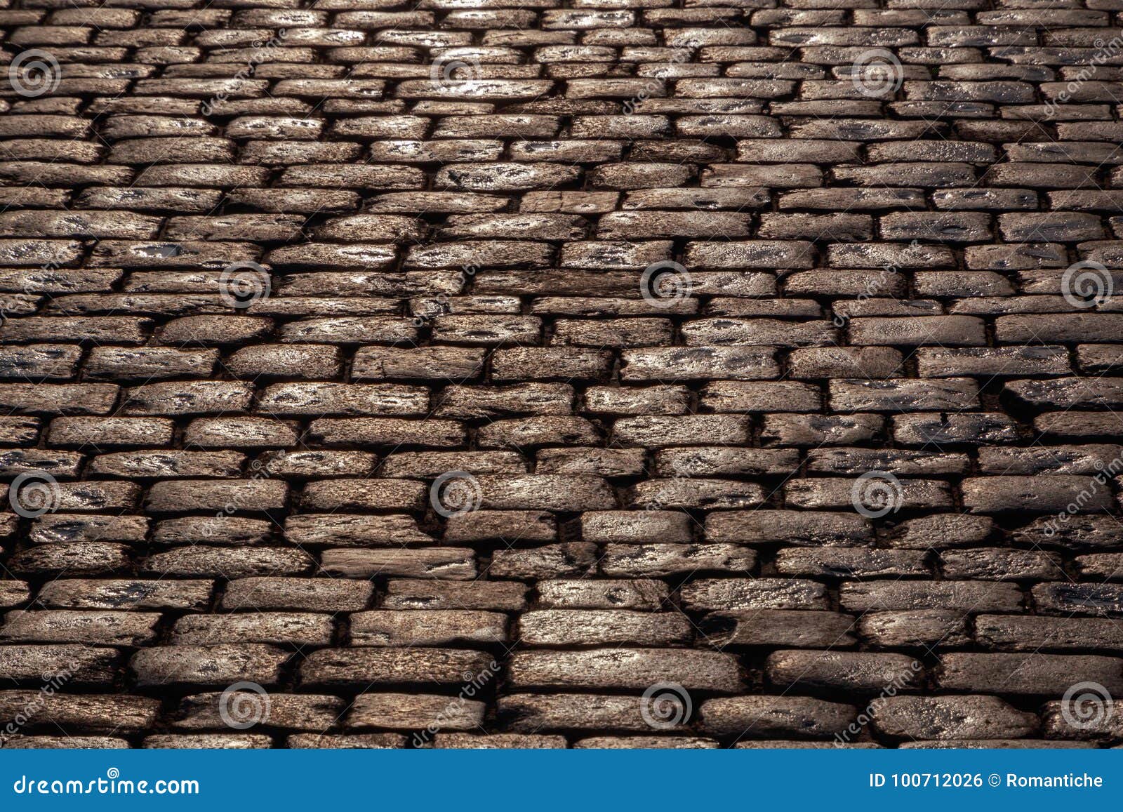 Wet cobblestone pavement stock photo. Image of background - 100712026