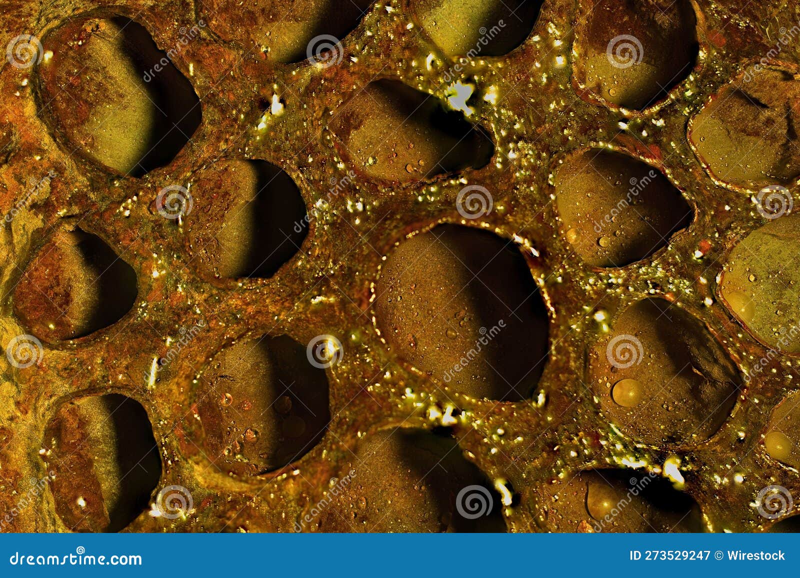 View of a Wet Metal Structure with Corroded Patches and Openings Stock ...