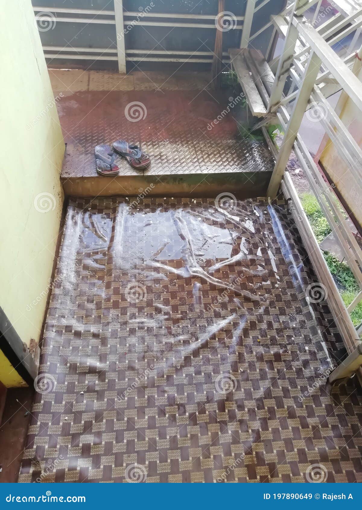 View of a Wet Place Inside the Building Stock Image - Image of water ...