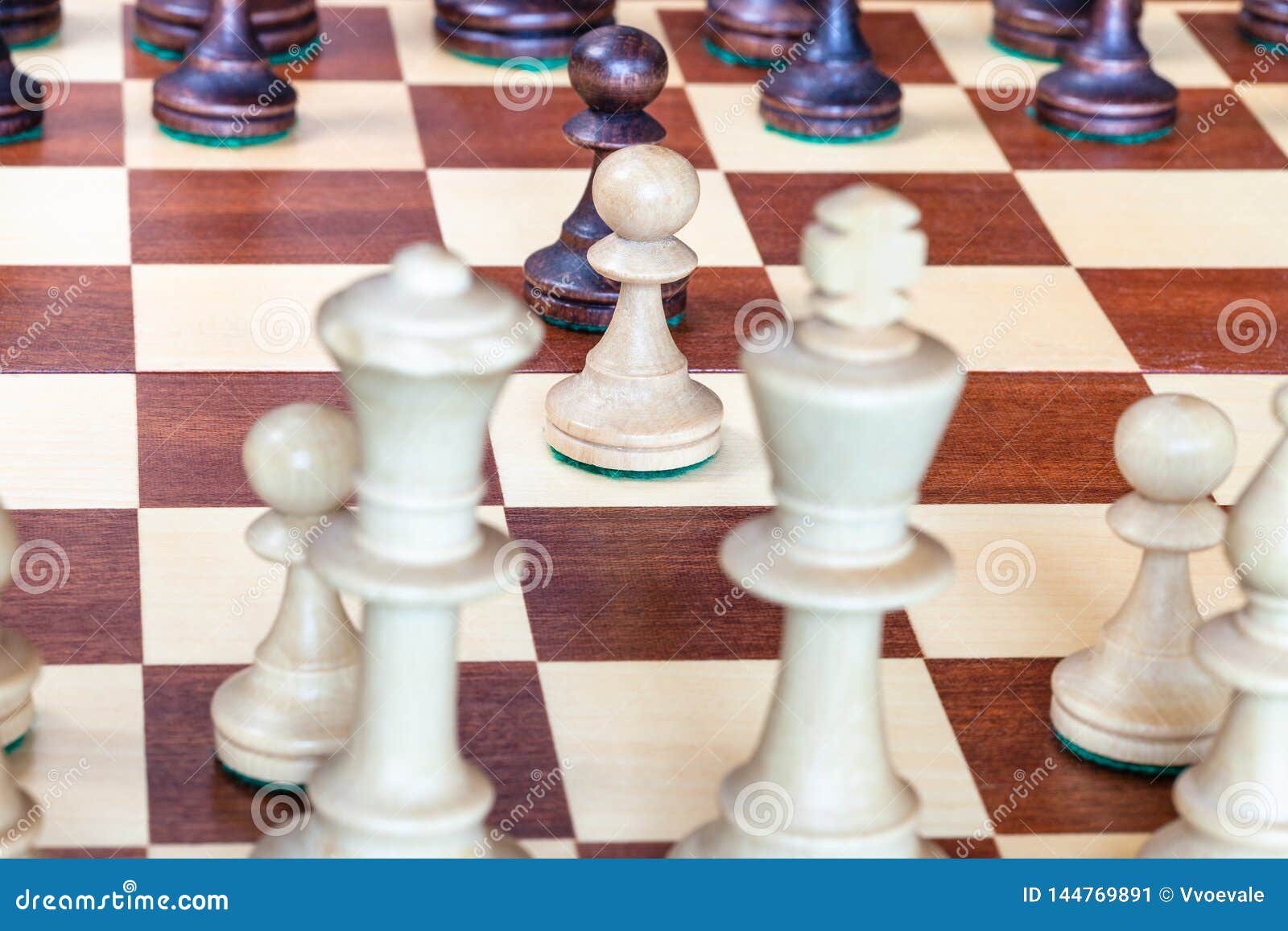 View from White of First Chess Pawn Moves Close Up Stock Image - Image ...