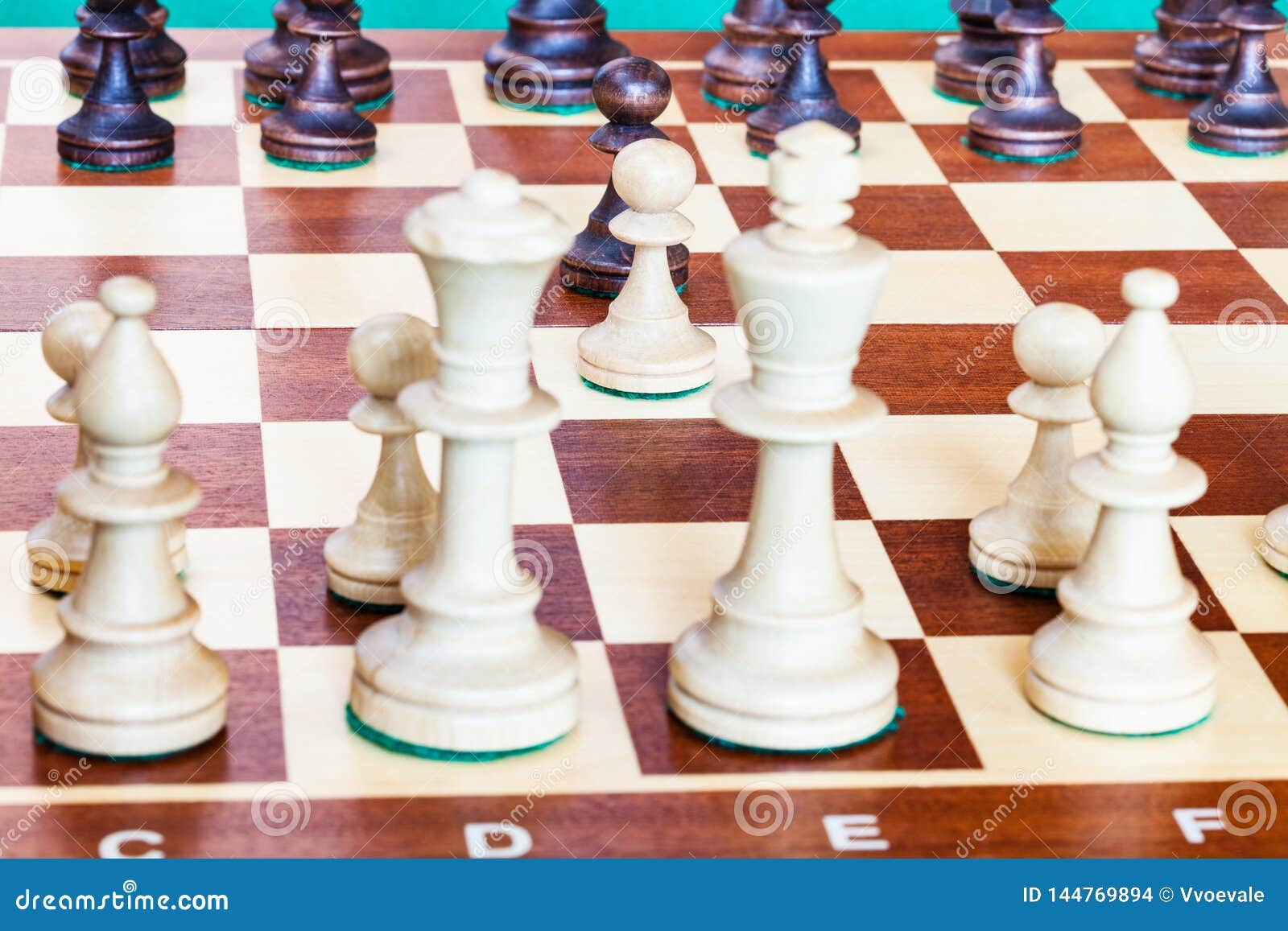 View from White Side of First Chess Pawn Moves Stock Photo - Image of ...