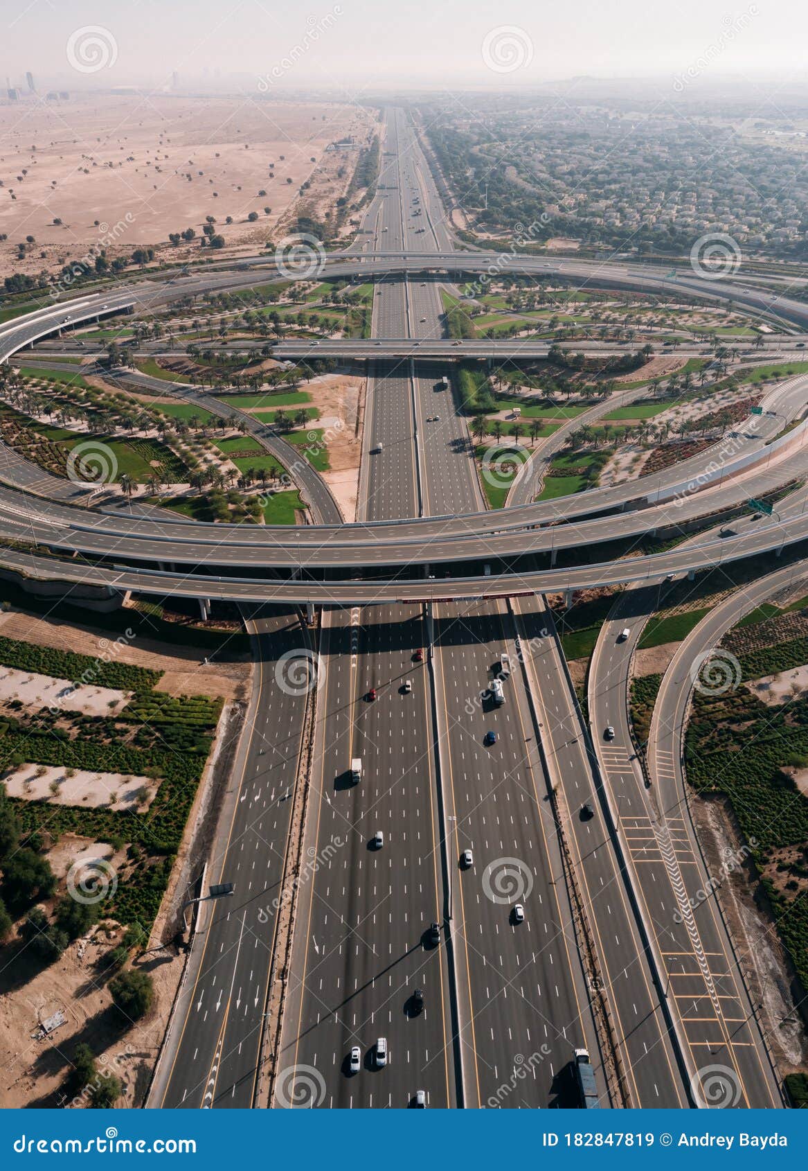 View of Wide Highway in Dubai, UAE Stock Image - Image of road ...