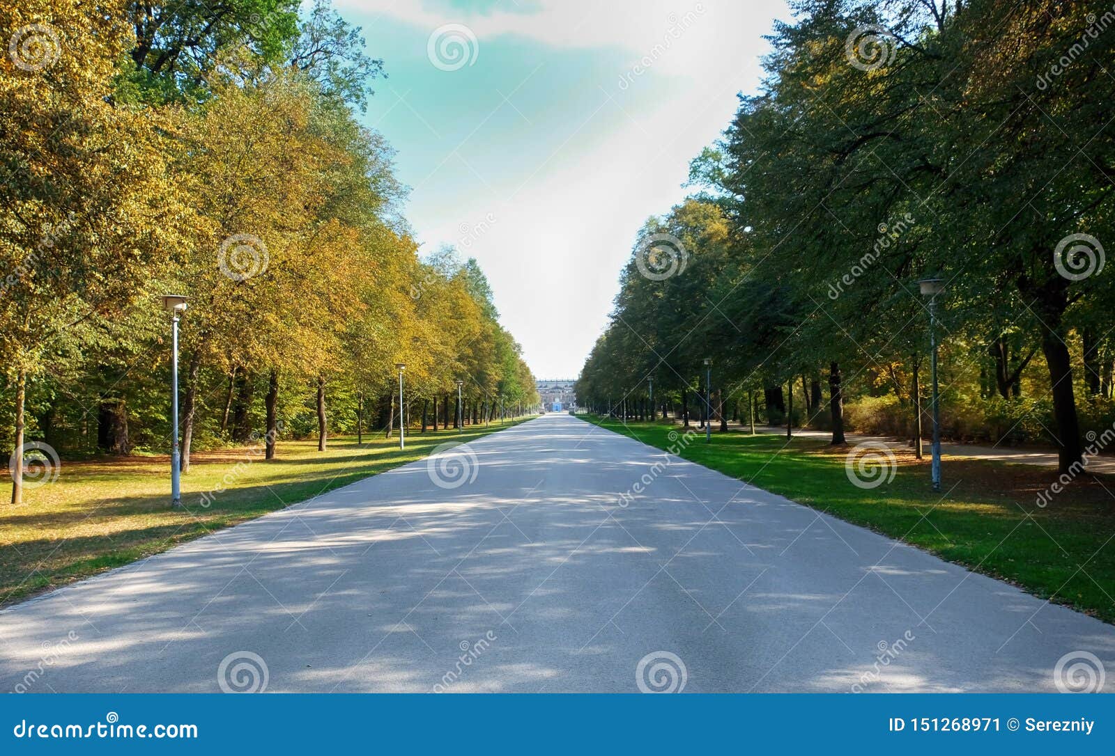 The Wide Pathway In The Grass Splits Into Two Narrow Paths Royalty-Free ...